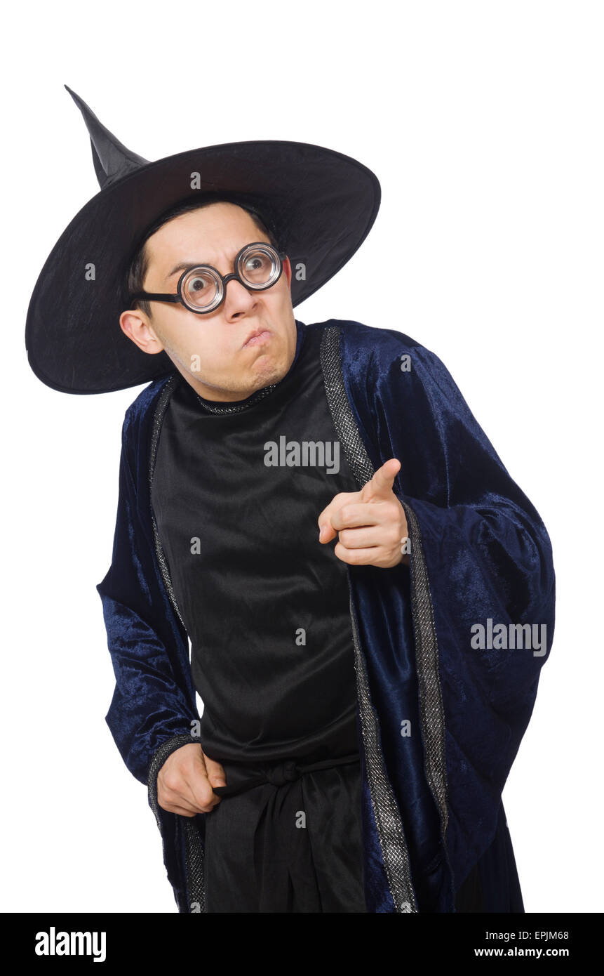 Funny wise wizard isolated on the white Stock Photo - Alamy