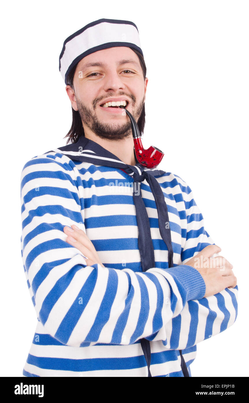 Funny sailor isolated on the white Stock Photo - Alamy