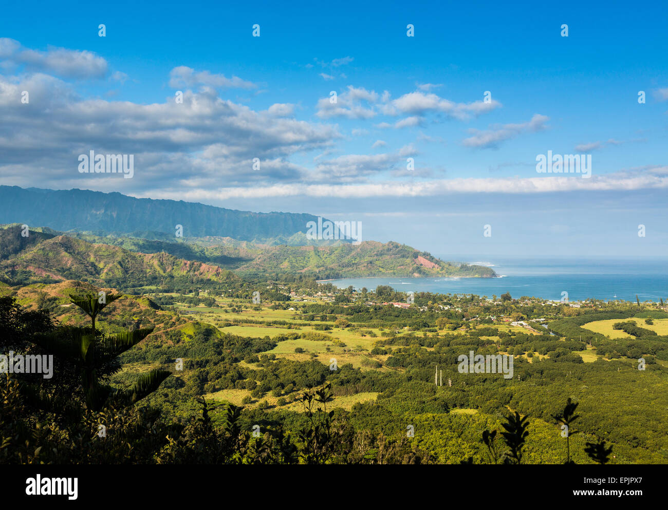 View of Hanalei from Okolehao Trail Kauai Stock Photo - Alamy