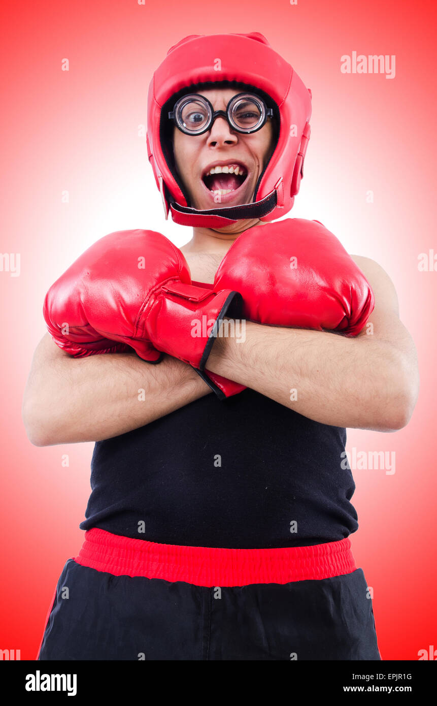 Funny boxer isolated on the white background Stock Photo - Alamy