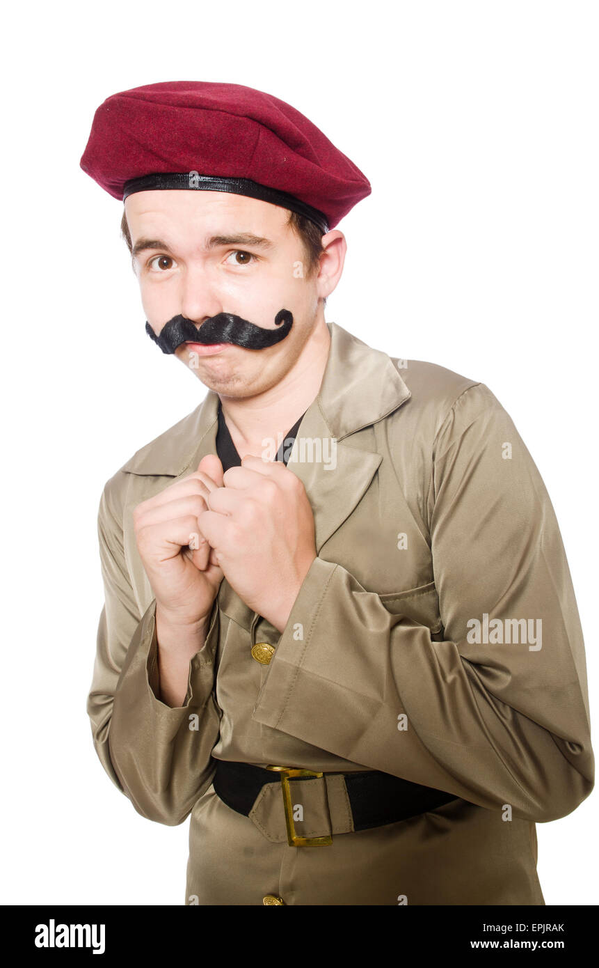 Funny soldier isolated on white Stock Photo - Alamy