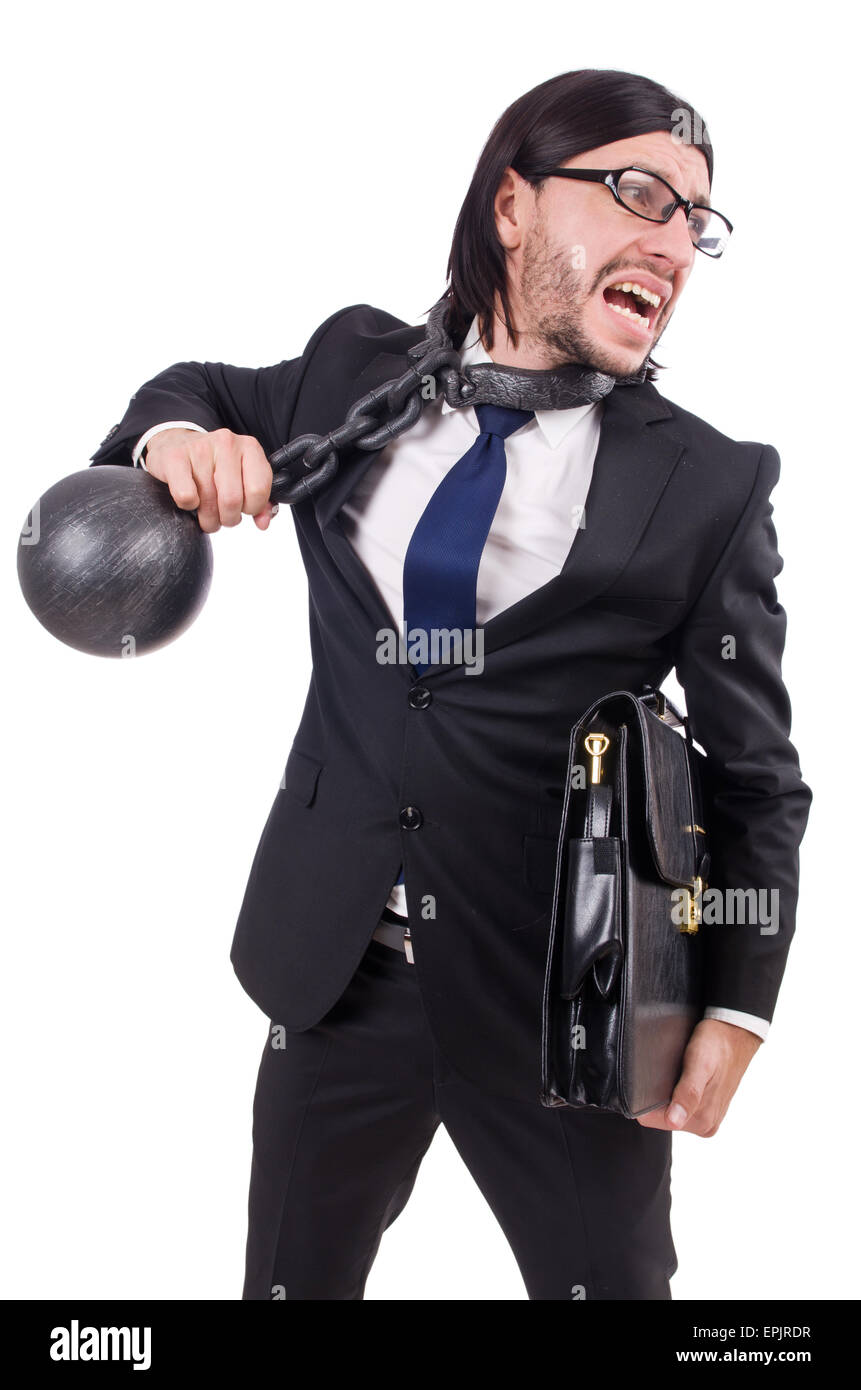 Man with chain isolated on the white Stock Photo - Alamy