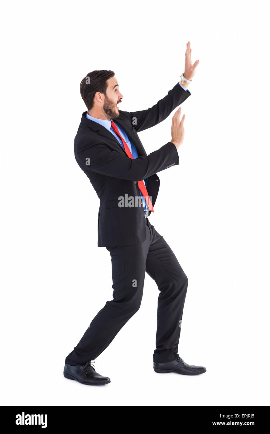 Man with hands protecting himself hi-res stock photography and images ...