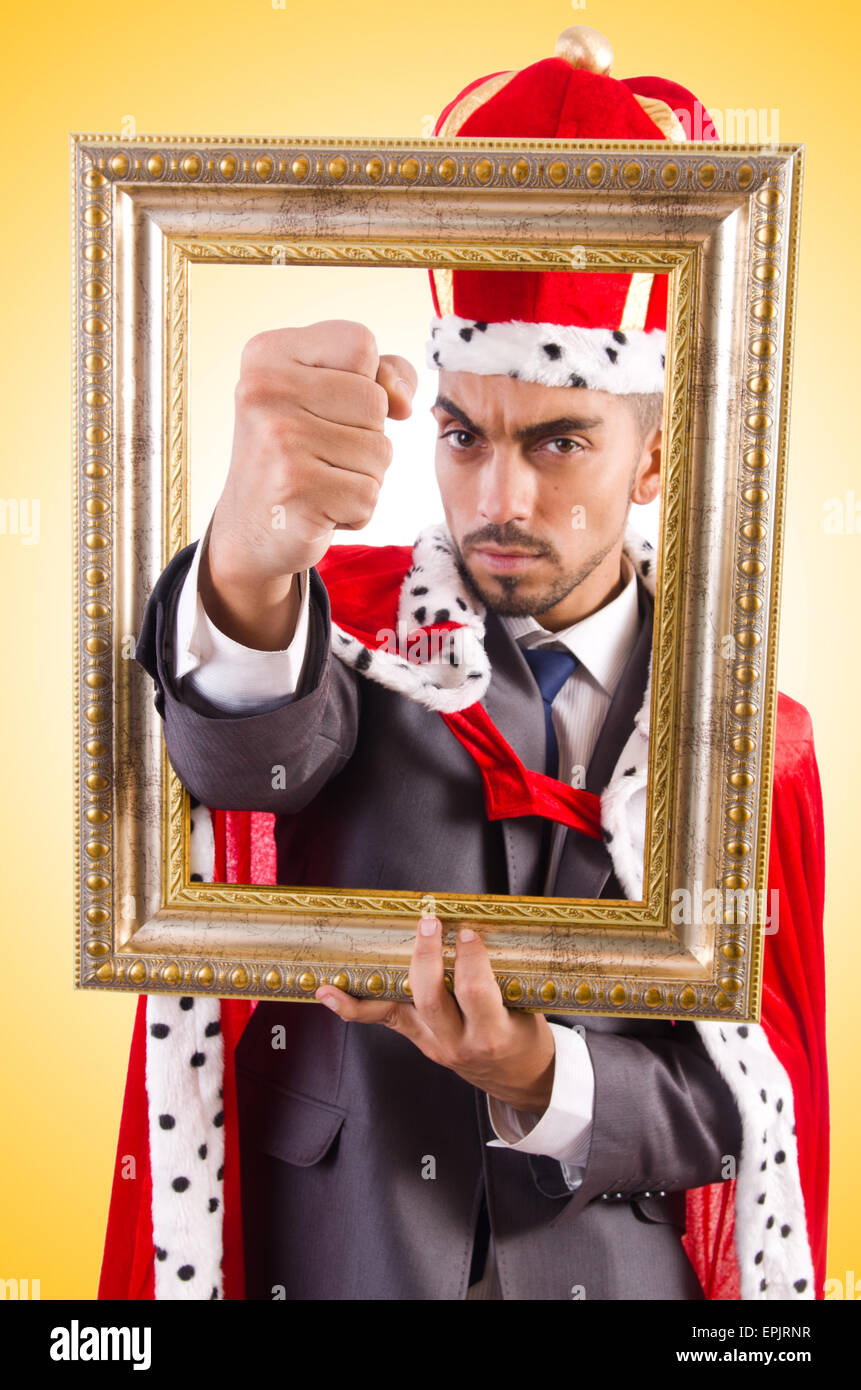 King with picture frame on white Stock Photo - Alamy