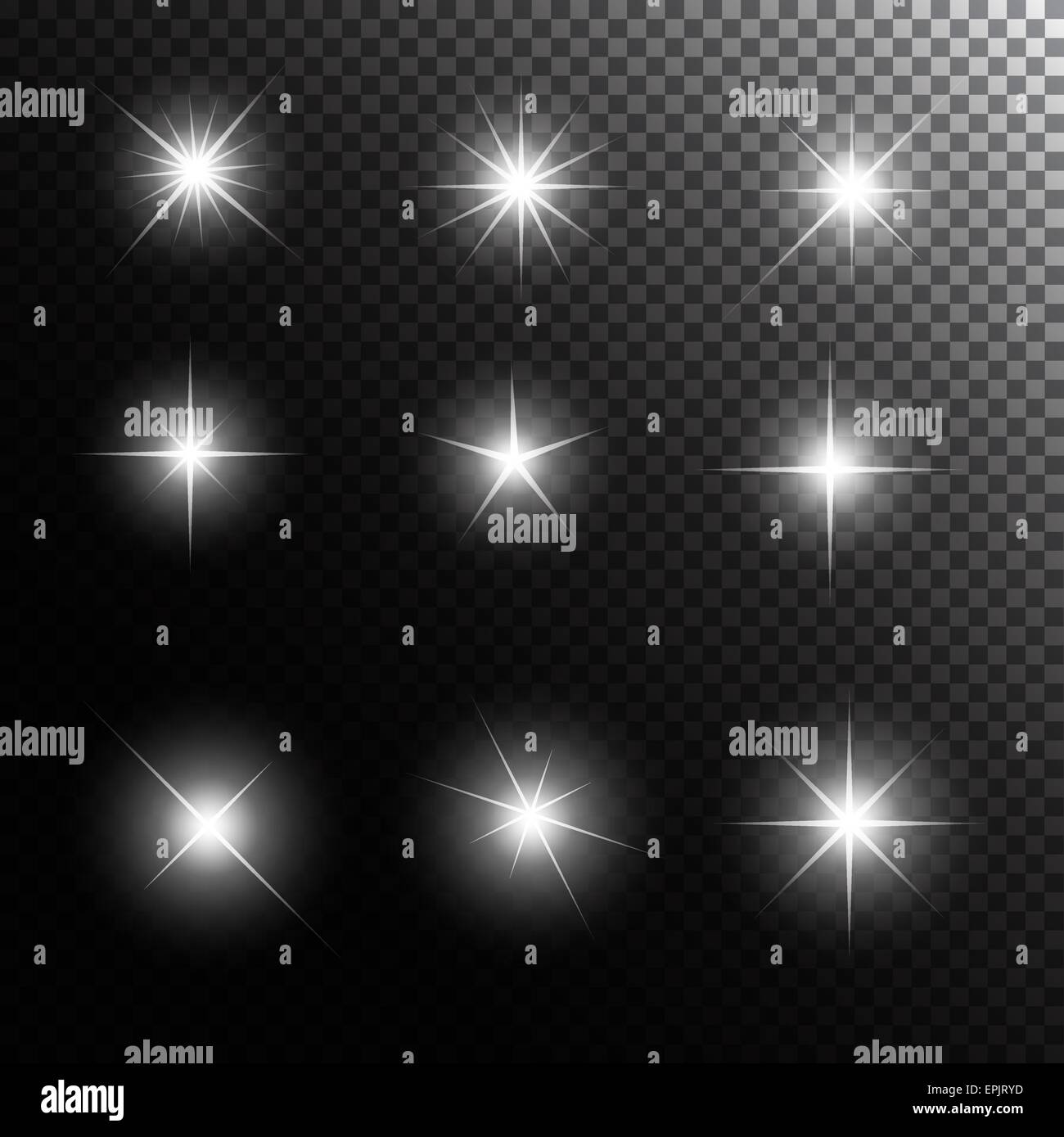 Set of Glowing Light Stars with Sparkles Vector Illustration Stock Vector Image & Art - Alamy