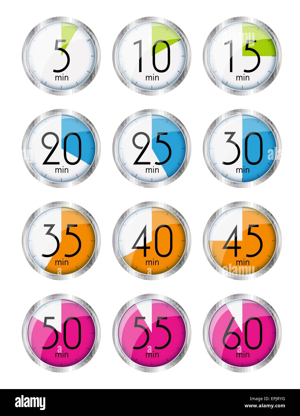 Silver Watch Designation Minutes. Vector Illustration Stock Vector ...