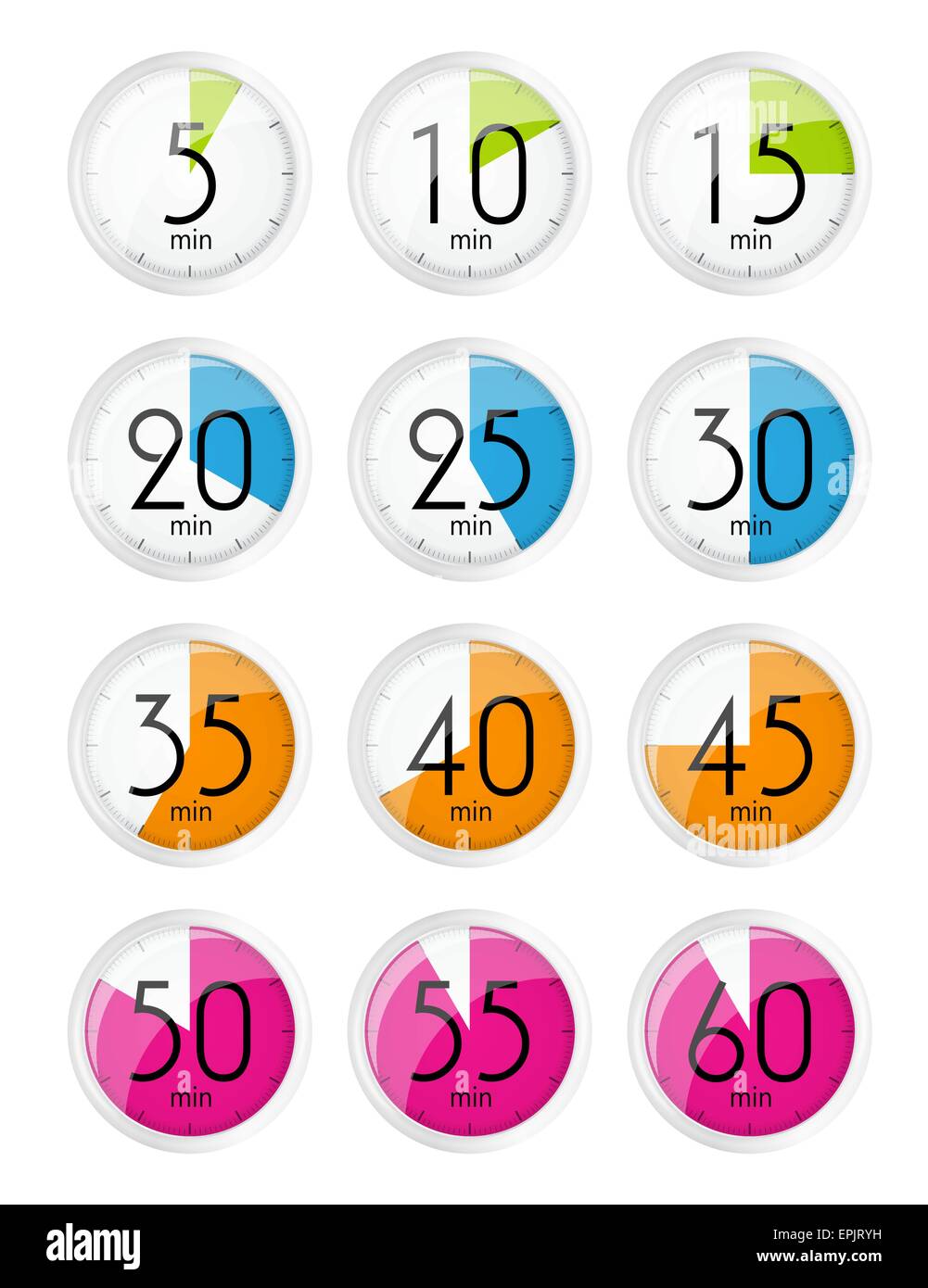 Silver Watch Designation Minutes. Vector Illustration Stock Vector ...