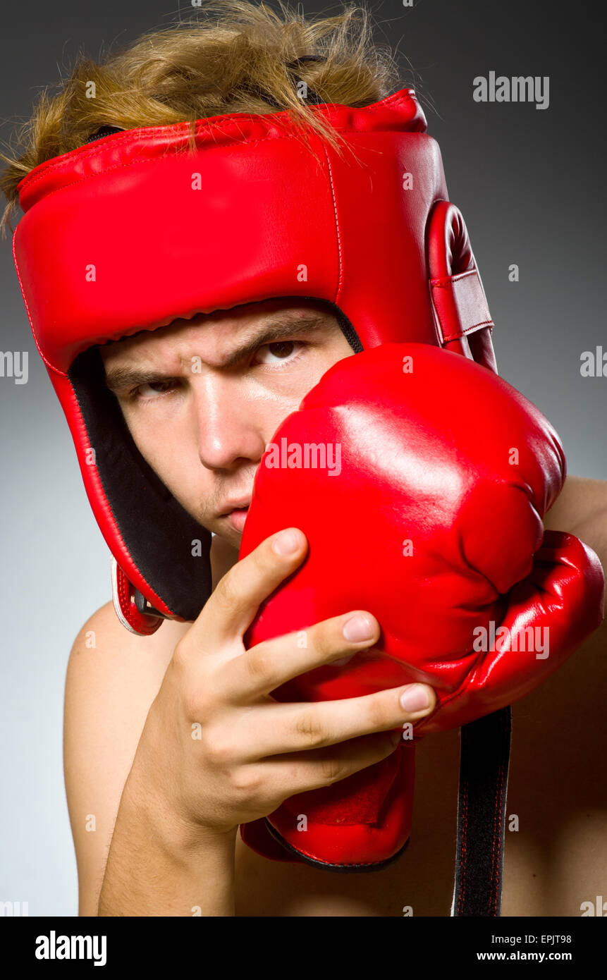 Funny nerd boxer in sport concept Stock Photo - Alamy