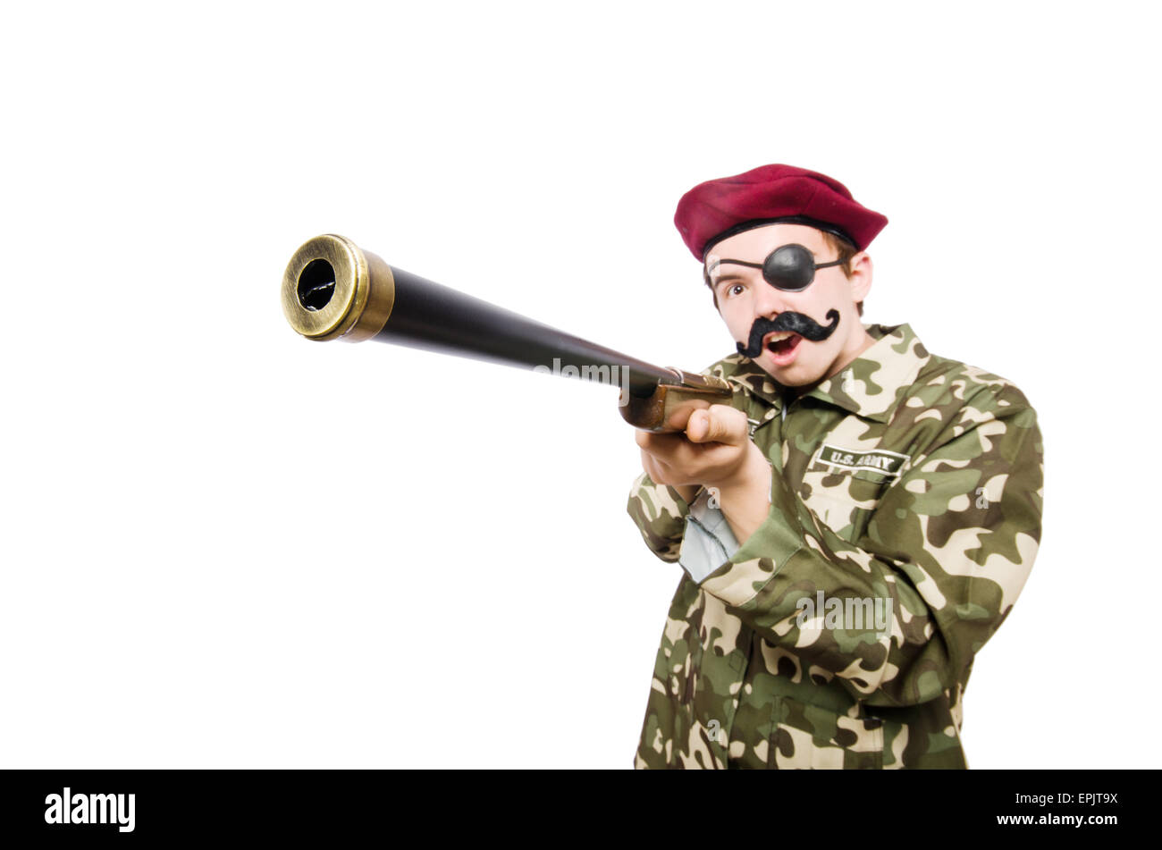 Funny soldier in military concept Stock Photo - Alamy