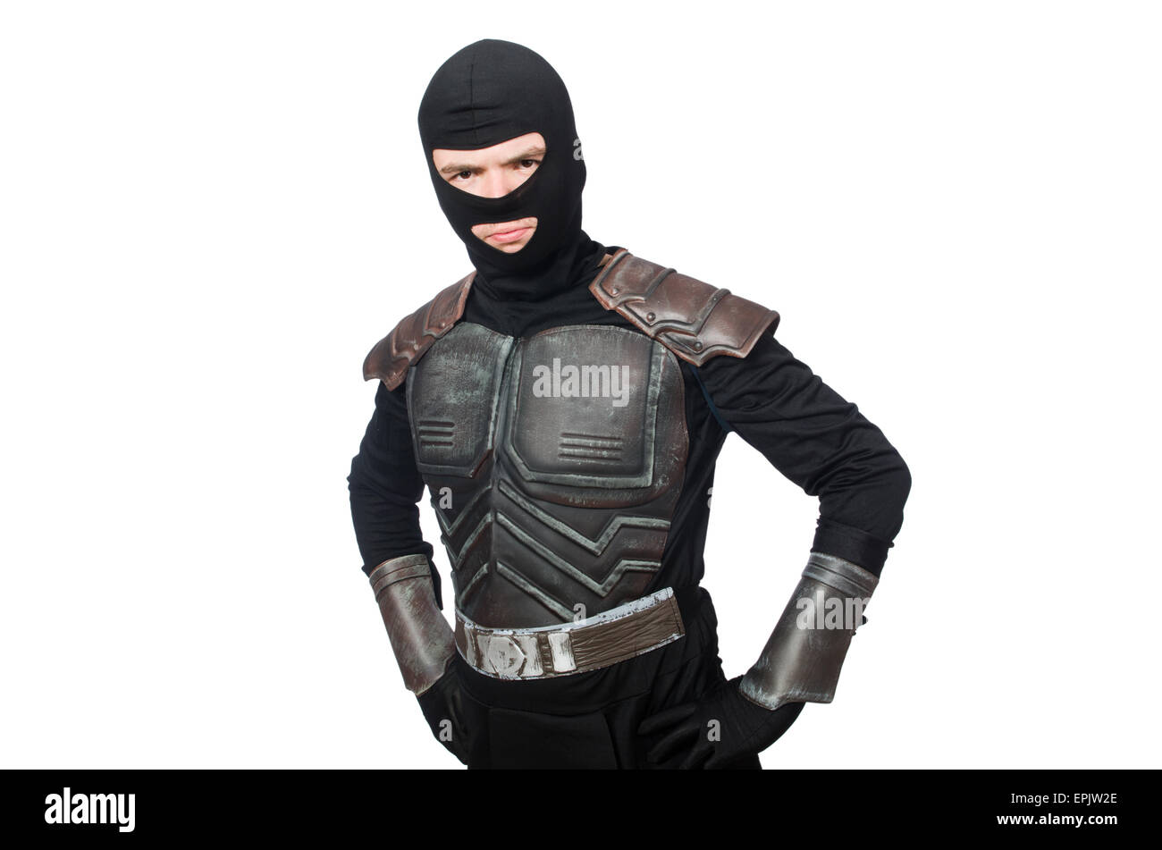 Funny ninja isolated on the white background Stock Photo - Alamy