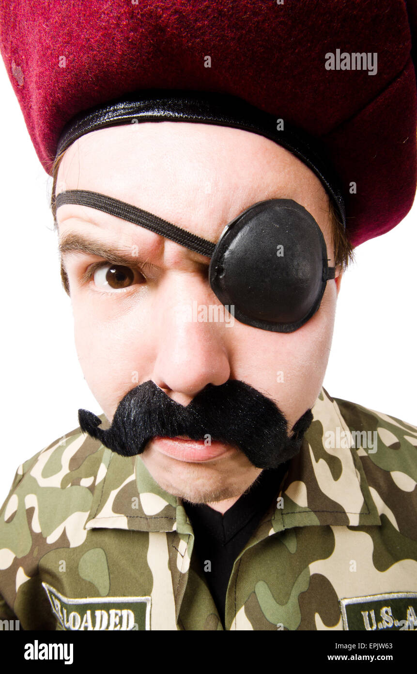 Funny soldier in military concept Stock Photo - Alamy