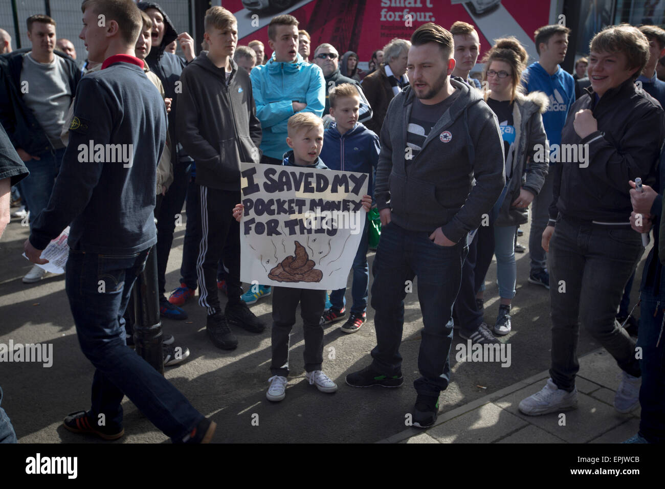 A young protester holding a sign during a demonstration at the ...