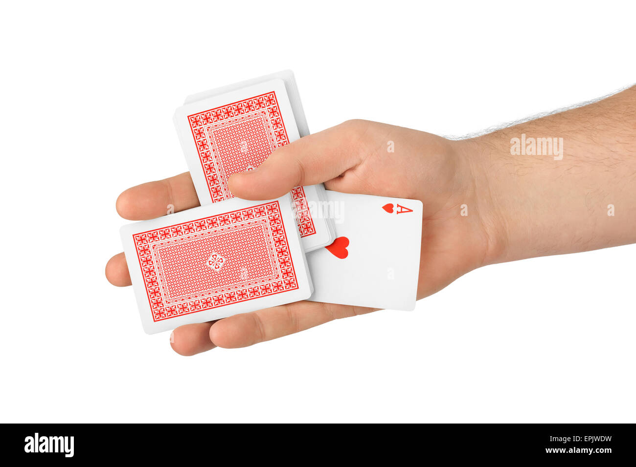 Hand and playing cards Stock Photo - Alamy
