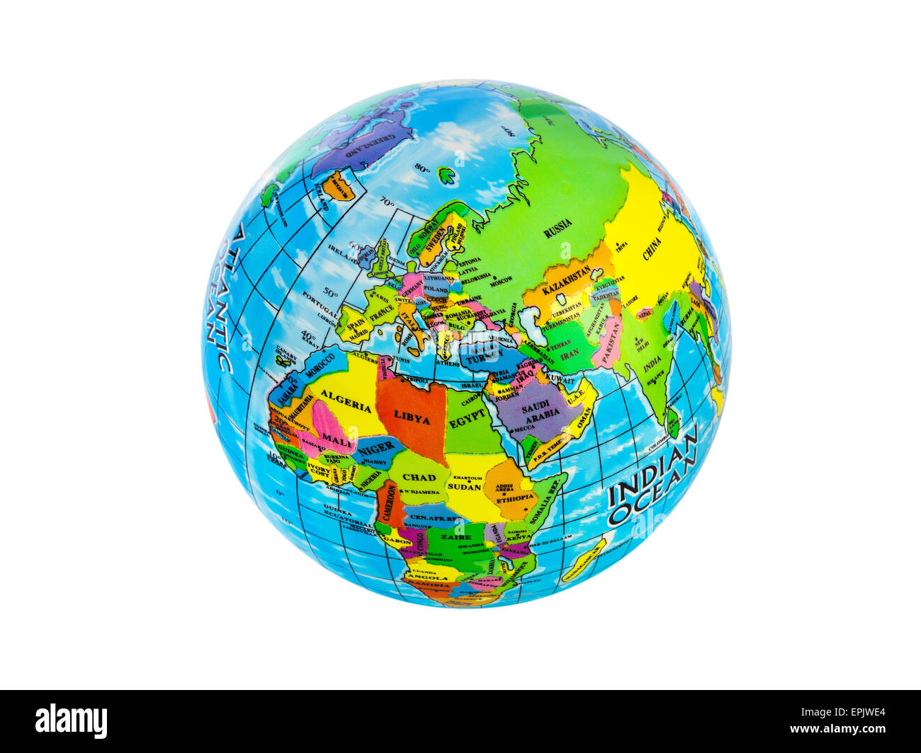 Europe globe model Cut Out Stock Images & Pictures - Alamy
