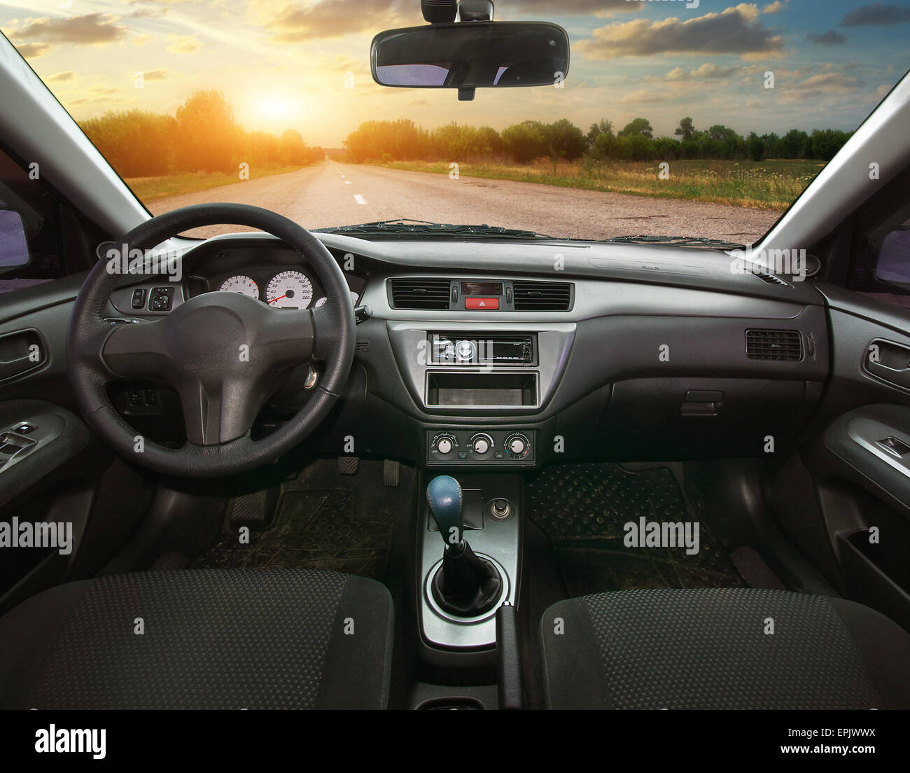 Car front view driver hi-res stock photography and images - Alamy