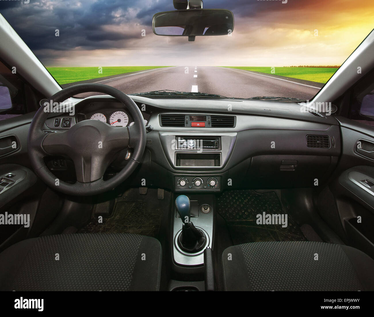 Car front view driver hi-res stock photography and images - Alamy