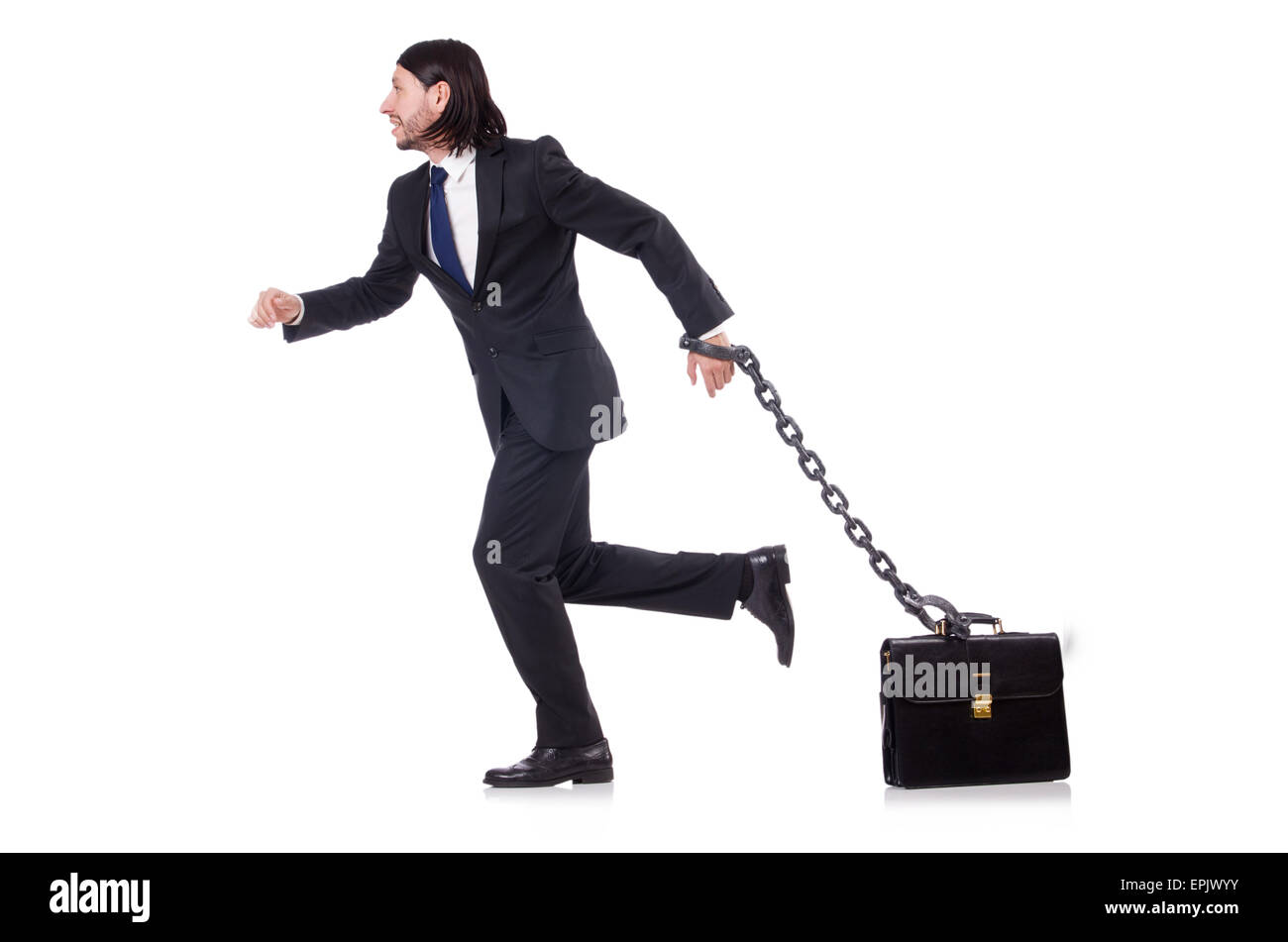 Man with chain isolated on the white Stock Photo - Alamy