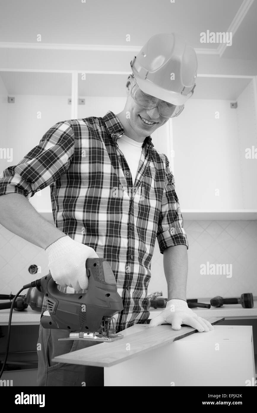 Worker picture Black and White Stock Photos & Images - Alamy