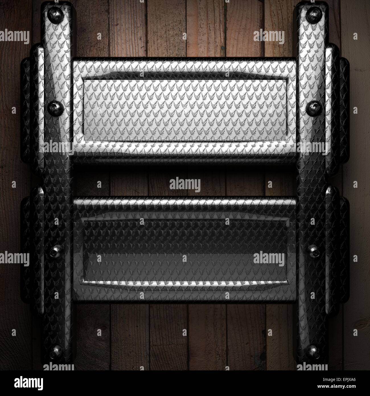 wooden background with metal element Stock Photo - Alamy