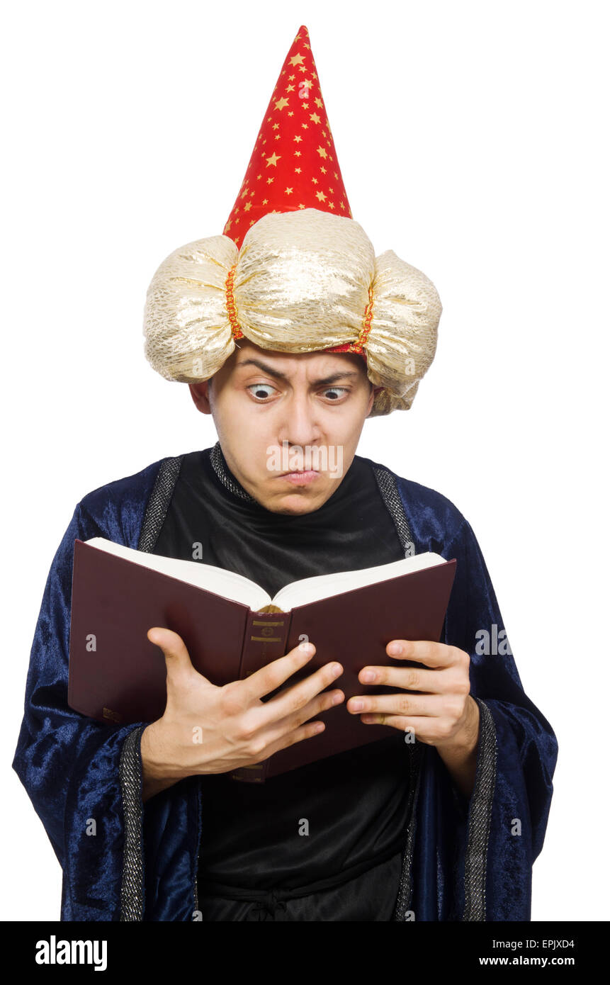 Funny wise wizard isolated on the white Stock Photo - Alamy