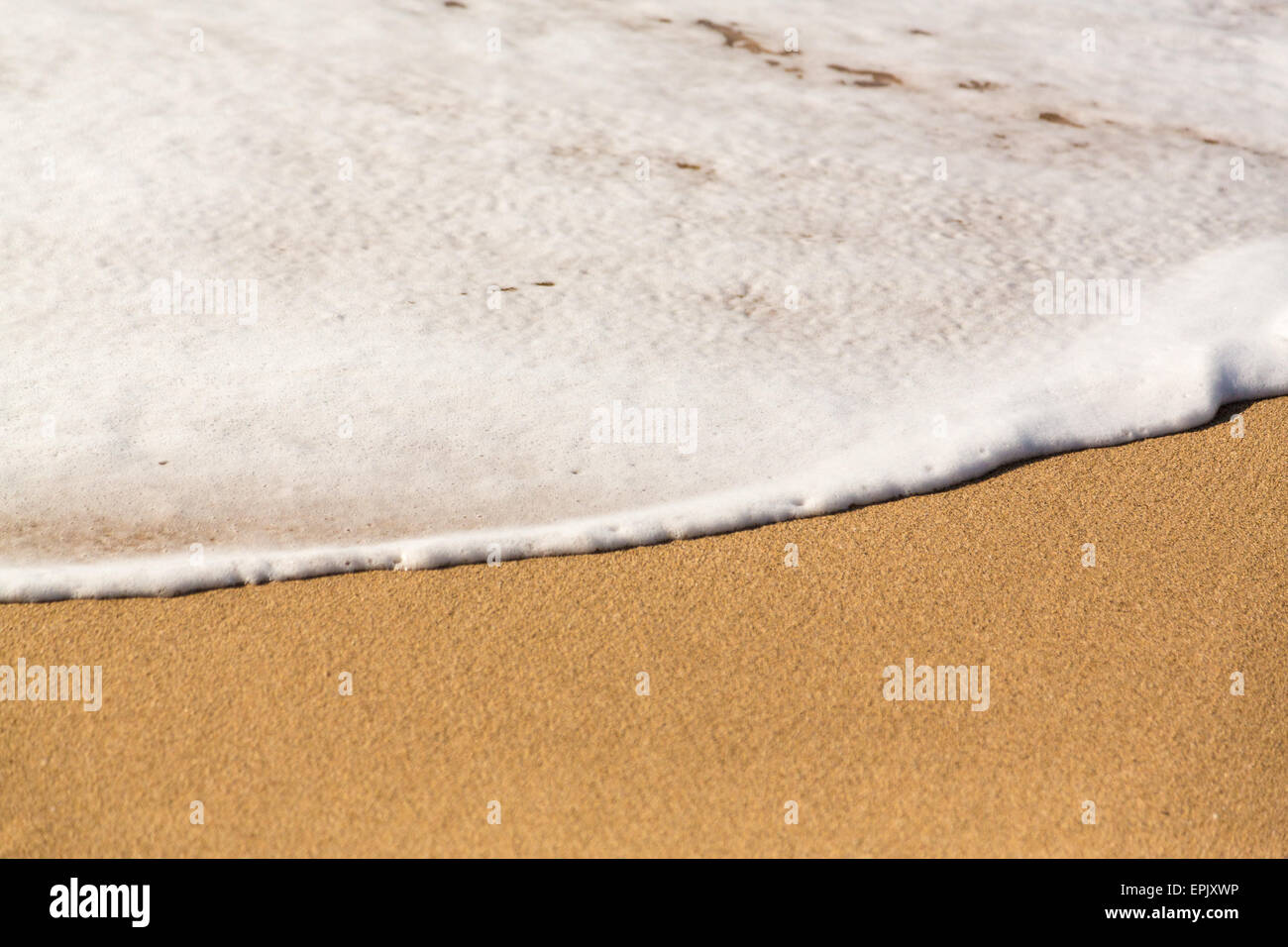 Edge of sea and surf on sandy beach Stock Photo - Alamy