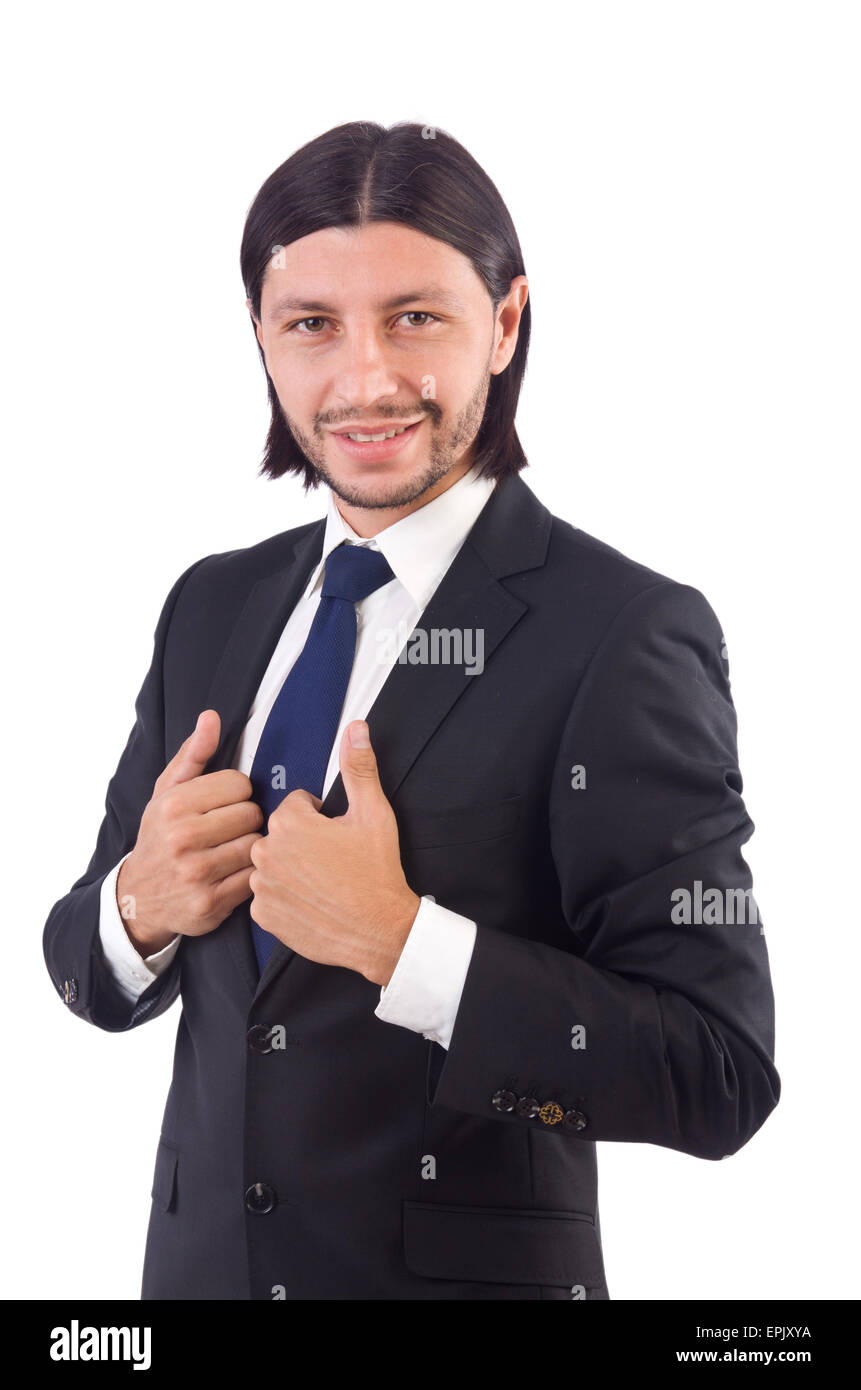 Young businessman isolated on the white background Stock Photo - Alamy