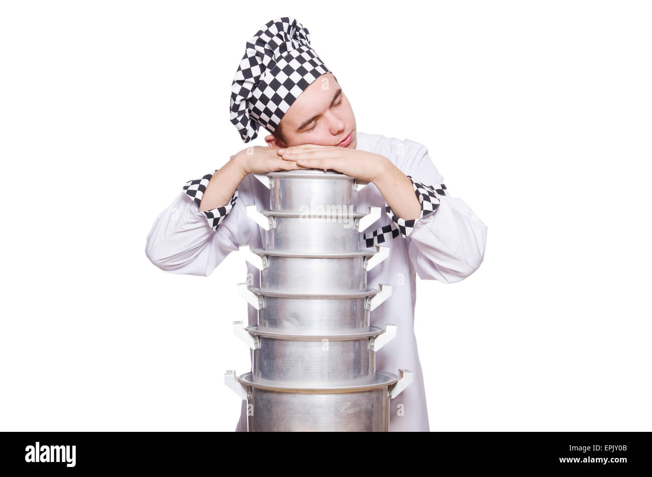 Funny male cook isolated on white Stock Photo - Alamy