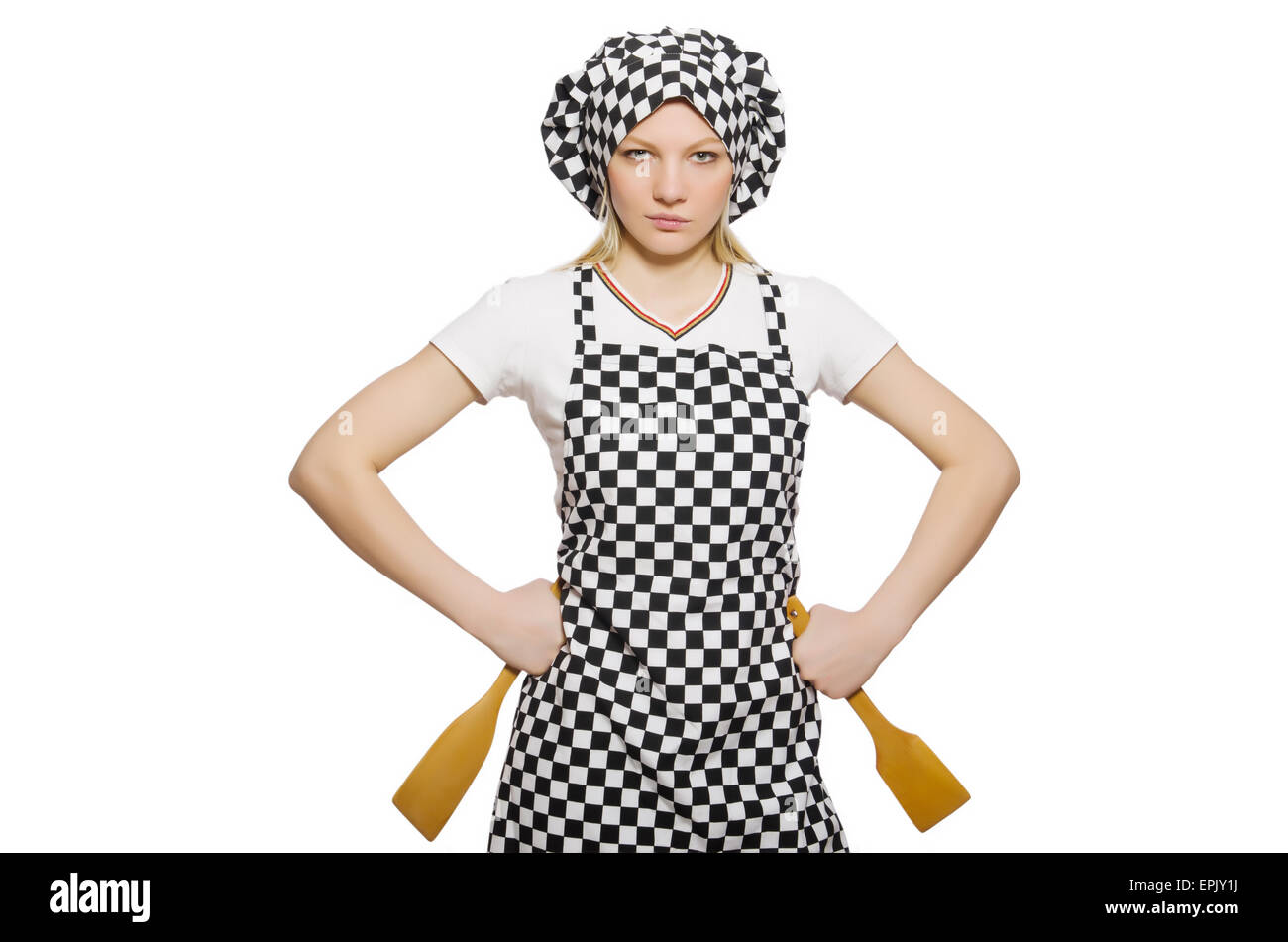 Woman cook isolated on the white background Stock Photo - Alamy