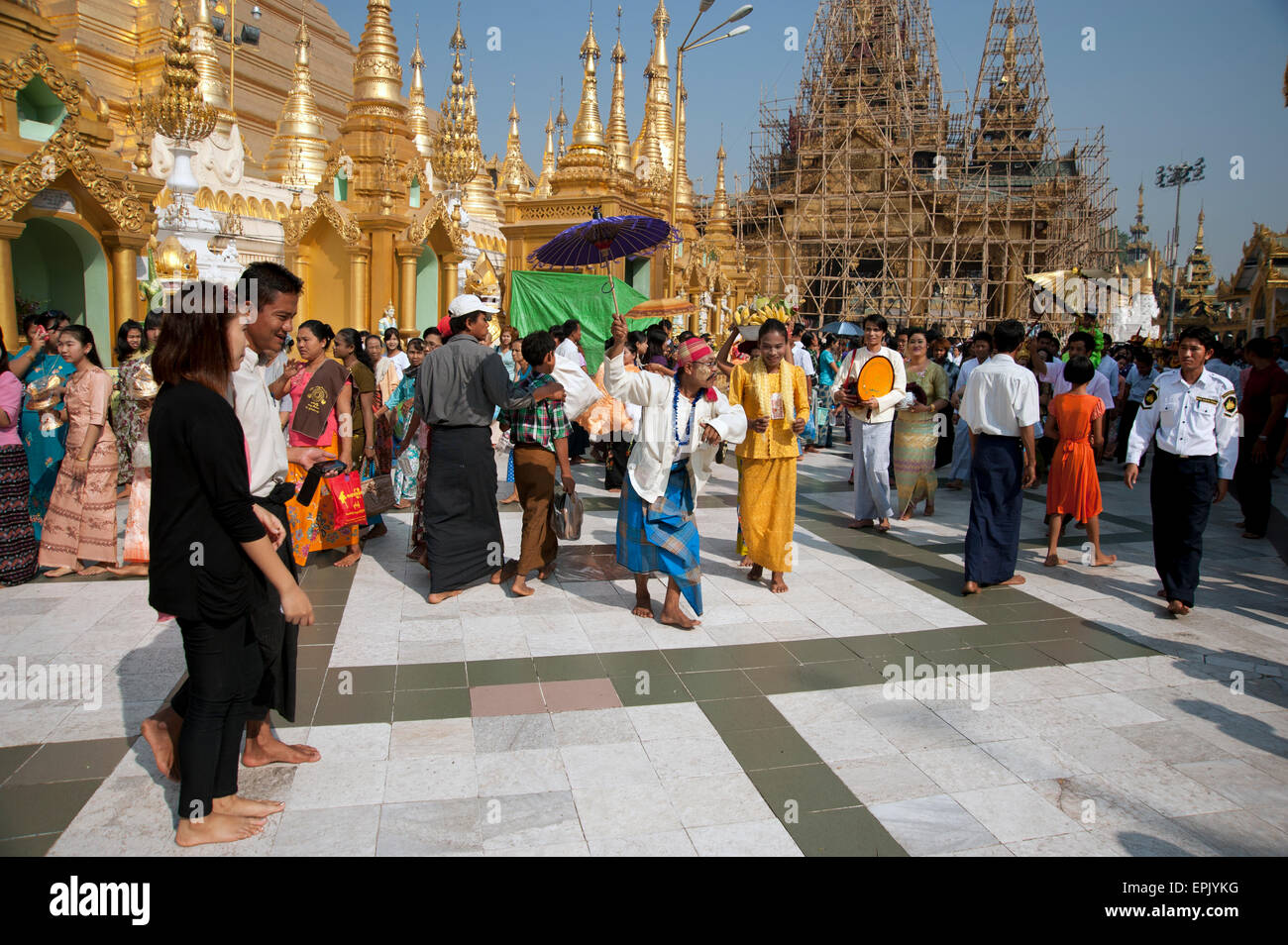 A Moustache brother comedian entertains the Burmese families at the ...