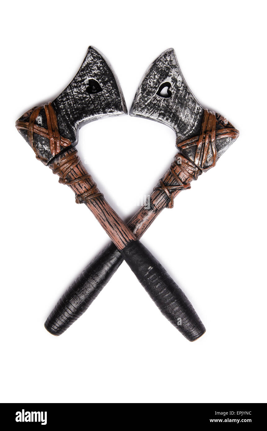 Axe isolated on the white background Stock Photo - Alamy
