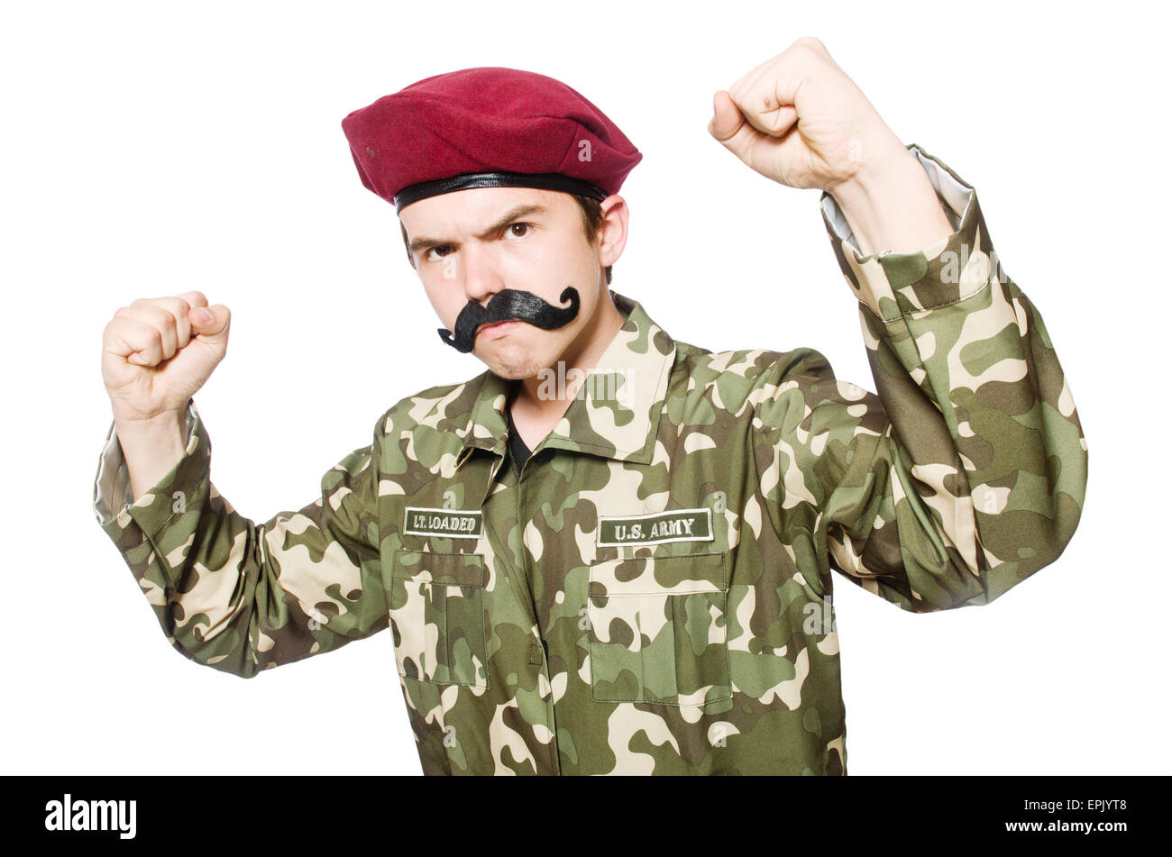 Funny soldier in military concept Stock Photo - Alamy