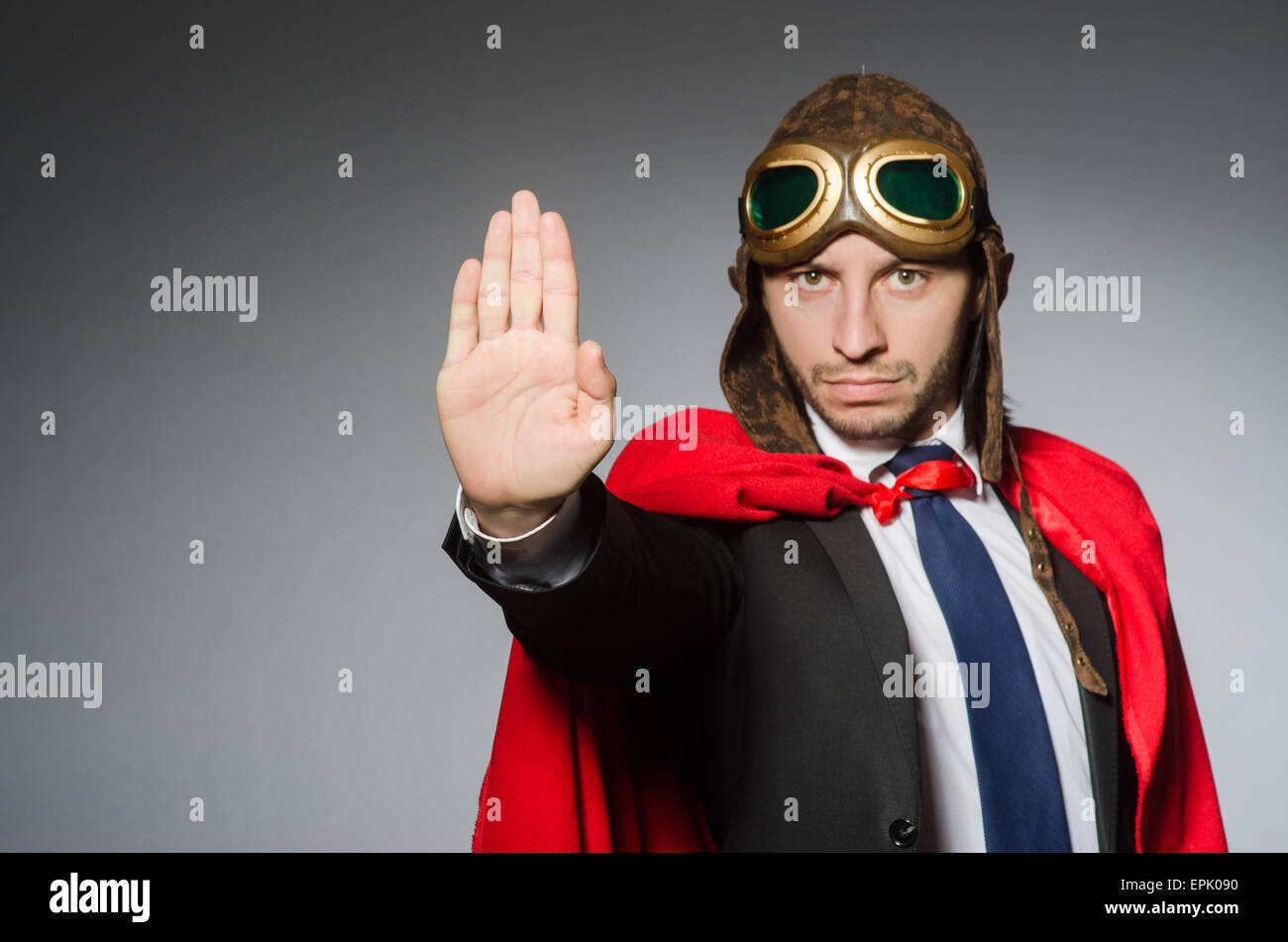 Man wearing red clothing in funny concept Stock Photo - Alamy