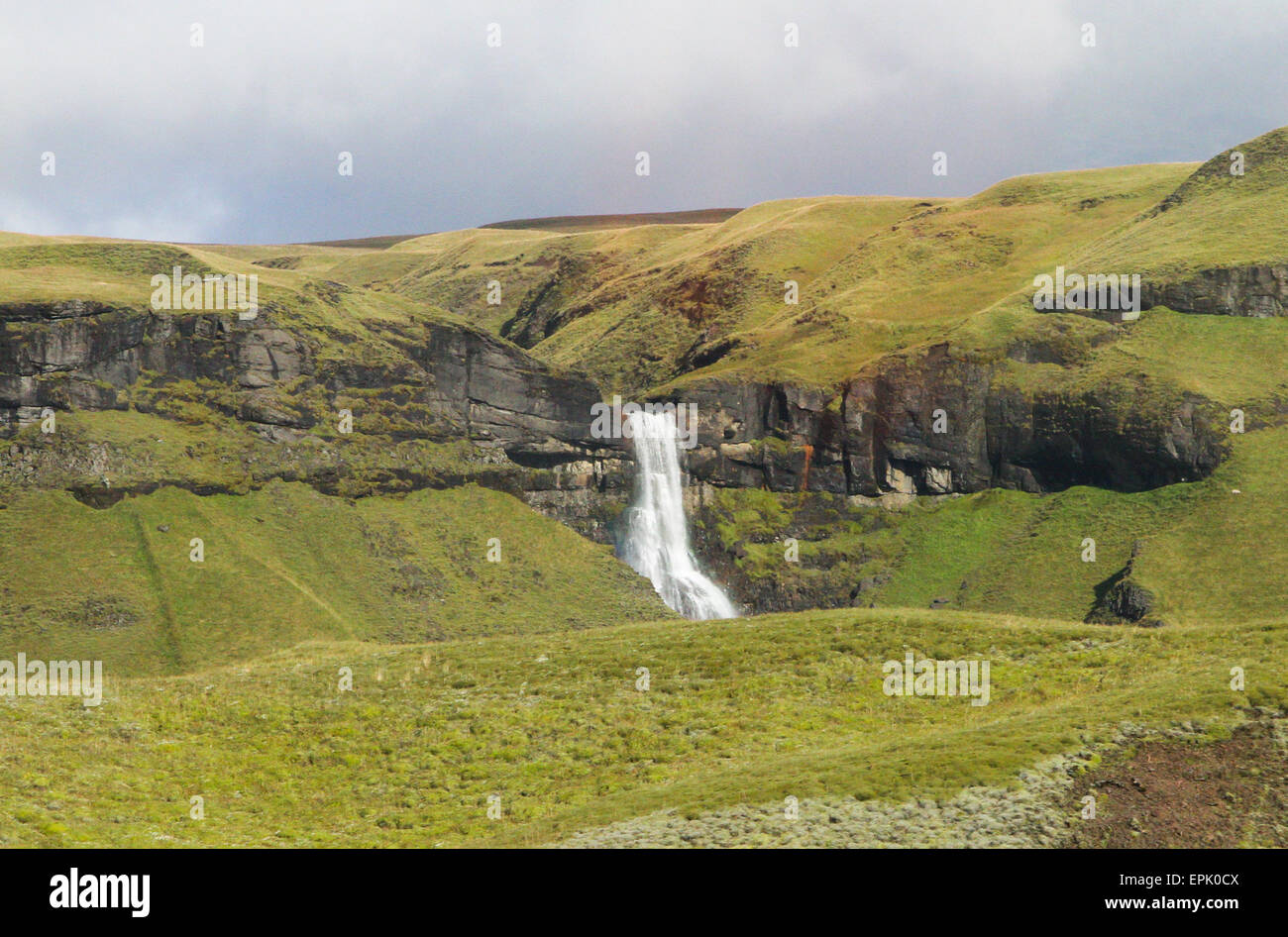 A waterfall in iceland after the rain Stock Photo - Alamy
