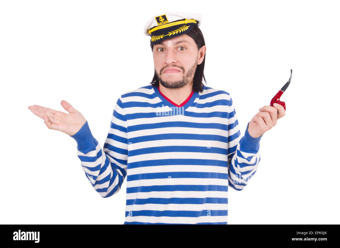 Funny sailor isolated on the white Stock Photo - Alamy