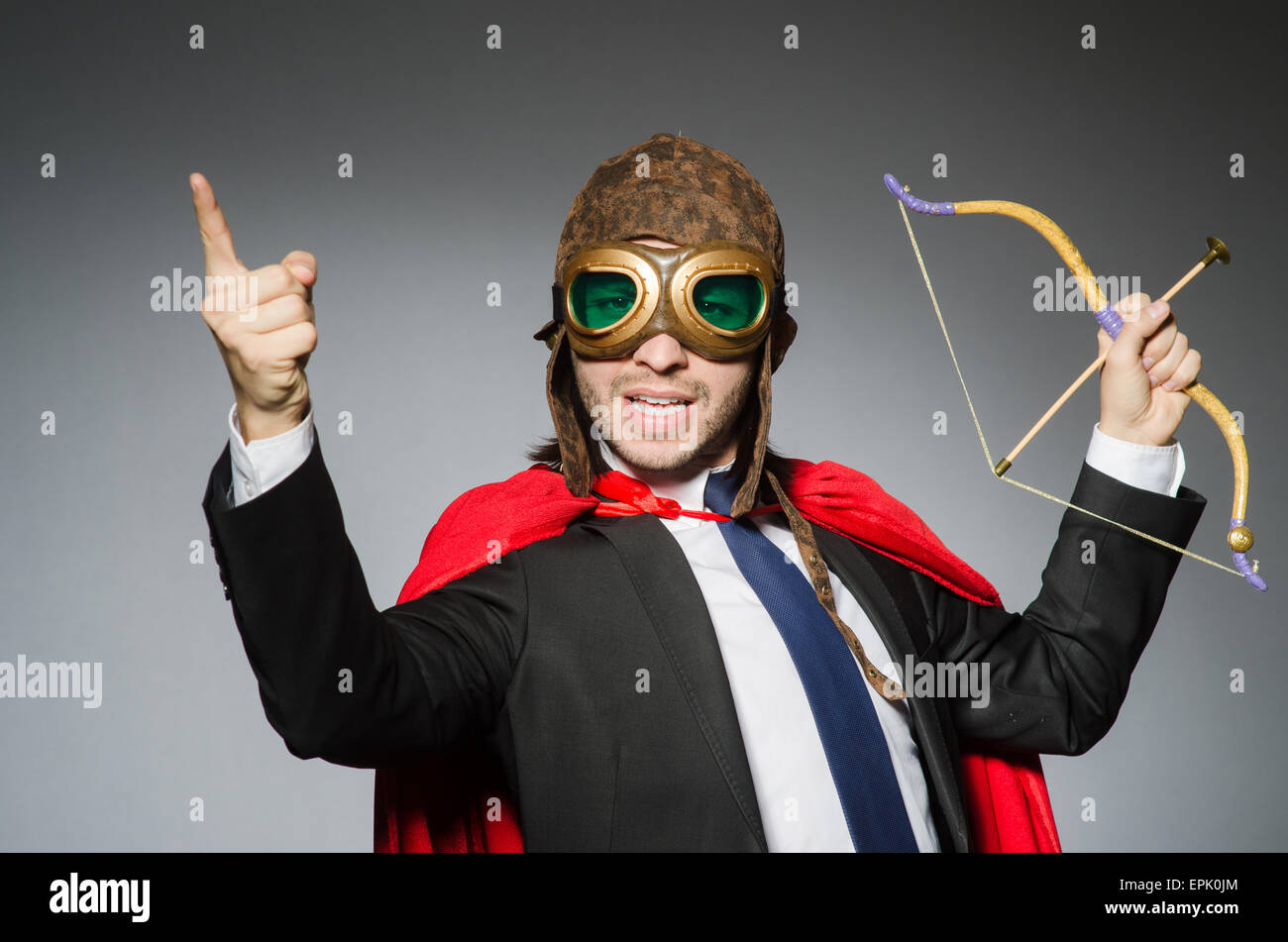 Man wearing red clothing in funny concept Stock Photo - Alamy