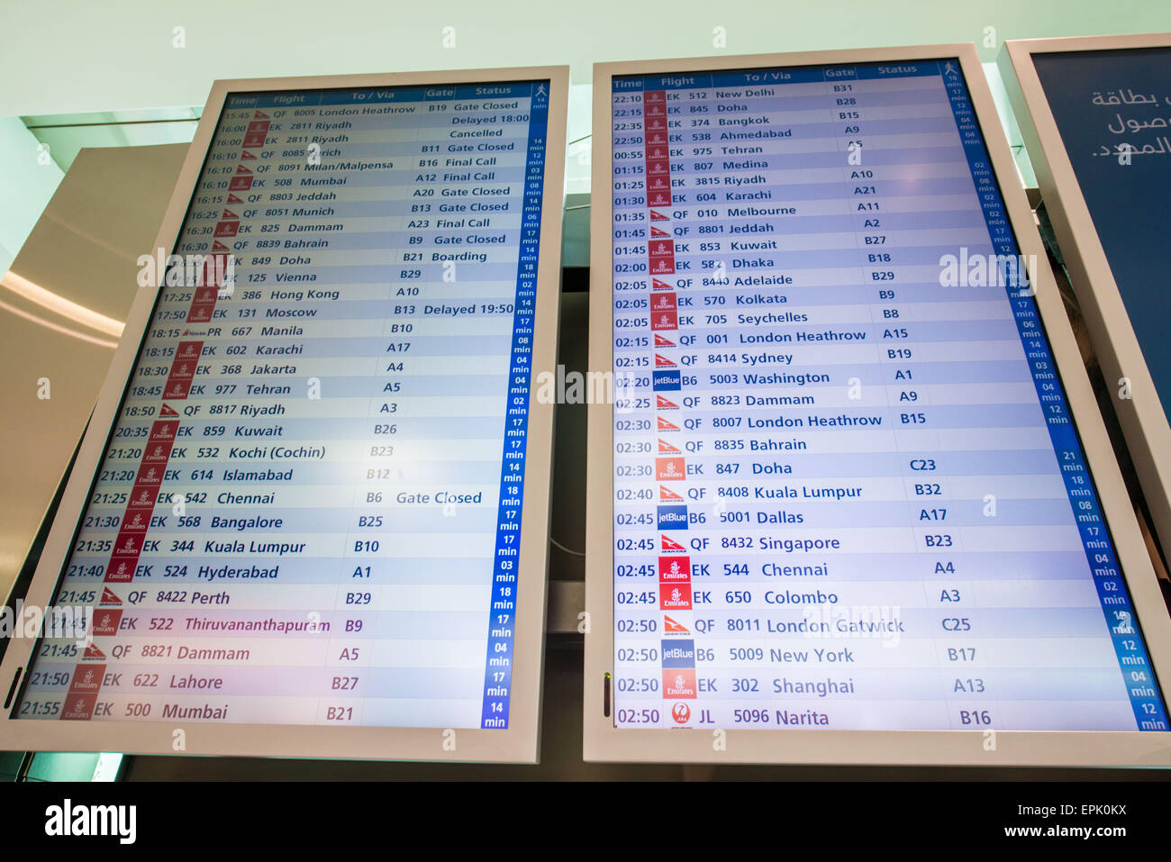 Airplane arrivals chart hi-res stock photography and images - Alamy
