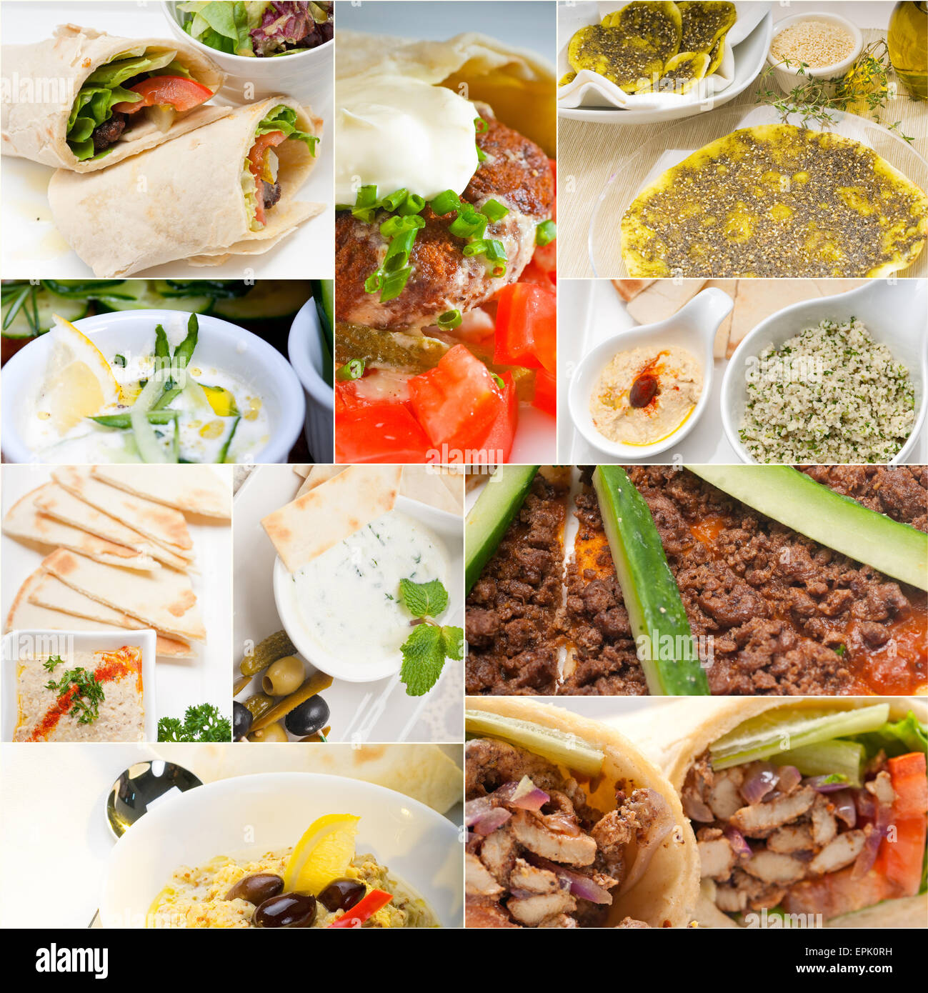 Arab middle eastern food collage Stock Photo - Alamy