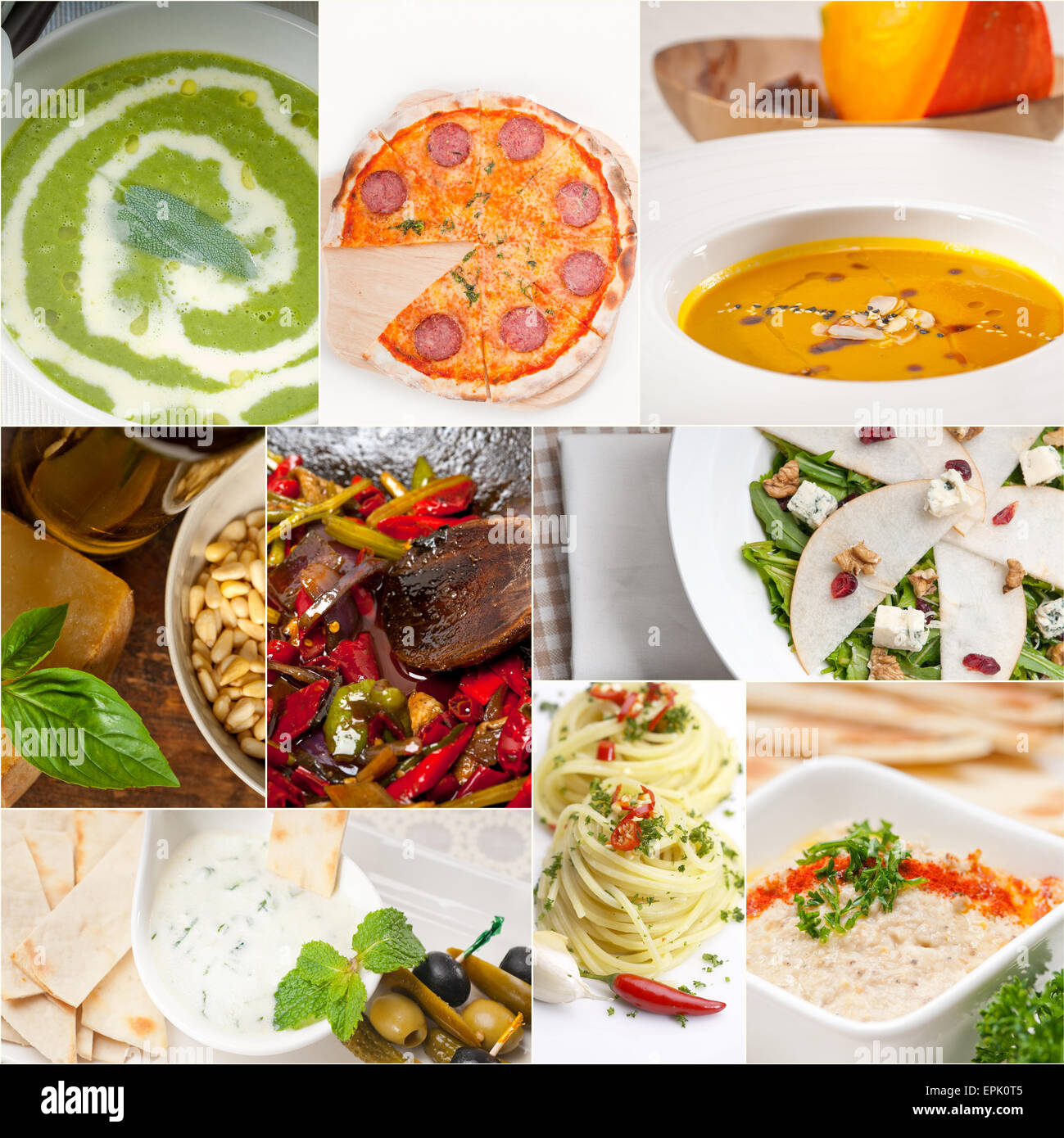 healthy and tasty Italian food collage Stock Photo - Alamy