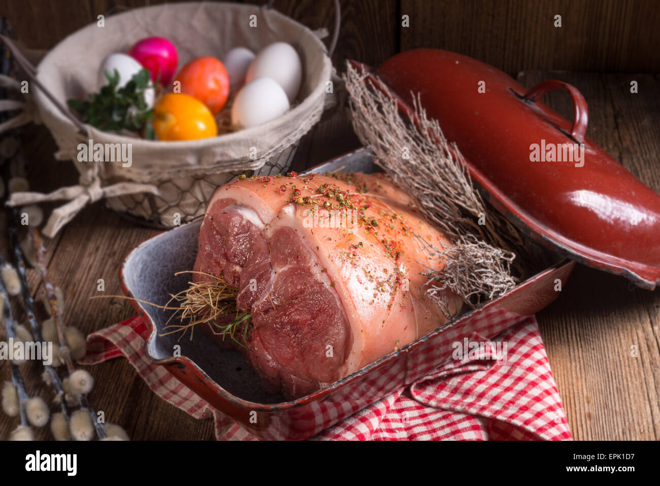 Easter ham and salad hi-res stock photography and images - Alamy