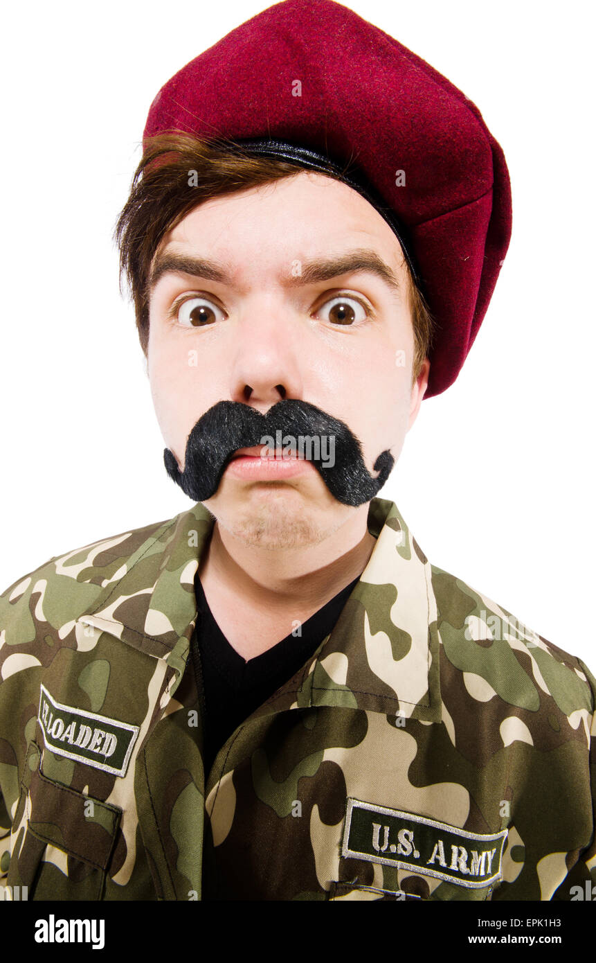 Funny soldier in military concept Stock Photo - Alamy