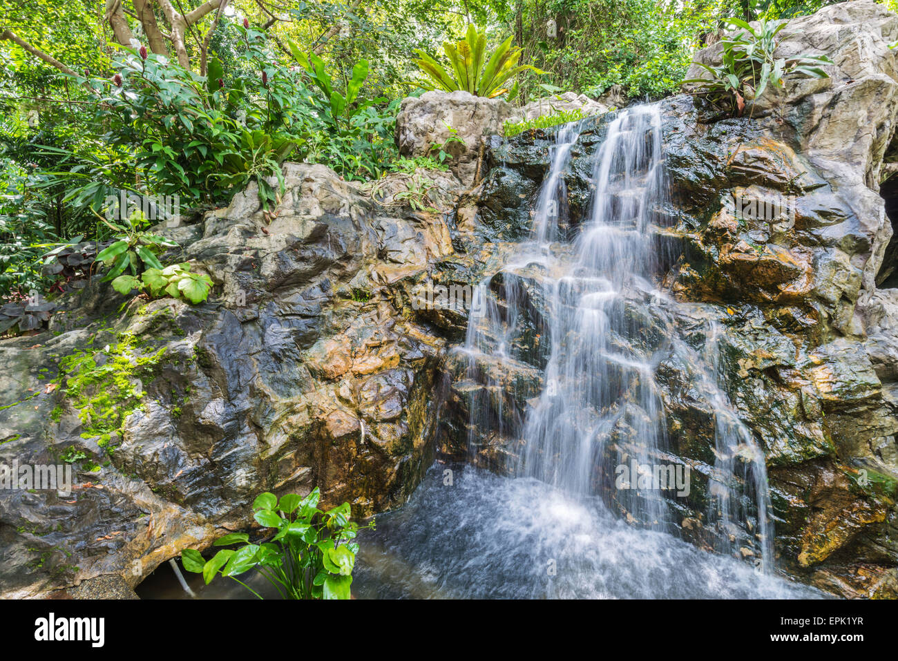 Waterfalls on bright summer day Stock Photo - Alamy