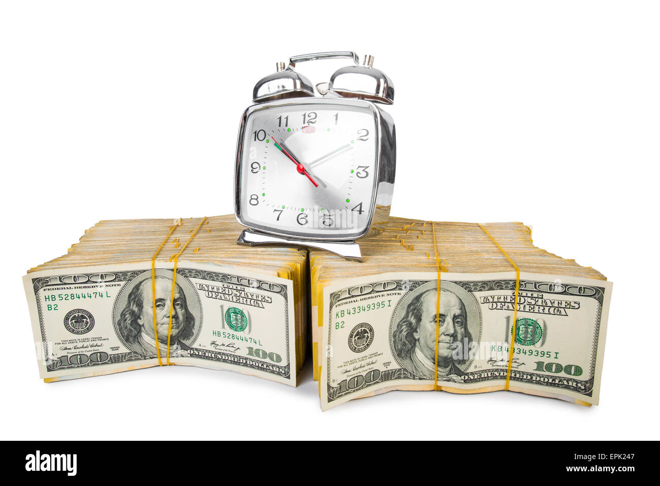 Time is money concept with clock and dollars Stock Photo - Alamy