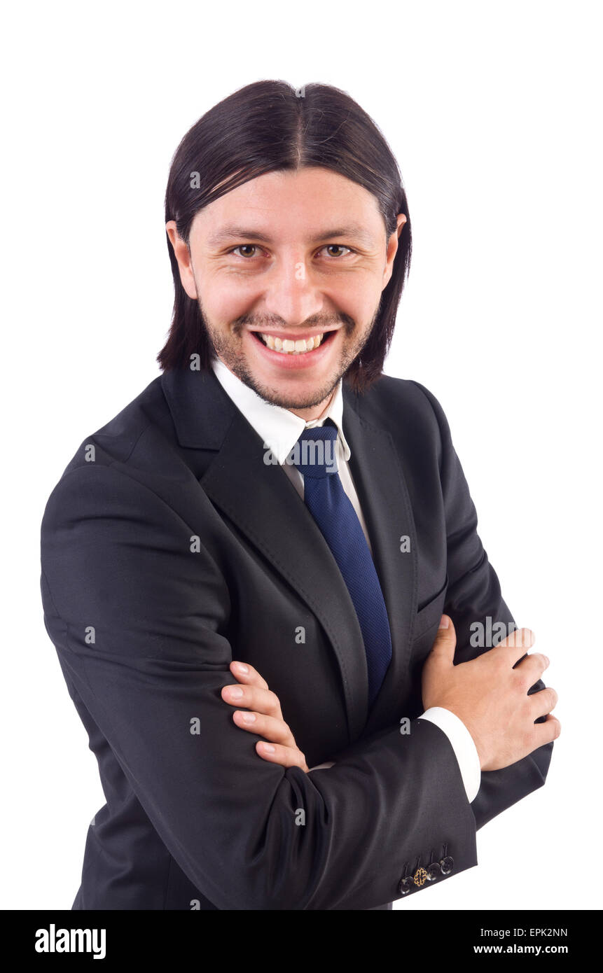 Young businessman isolated on the white background Stock Photo - Alamy