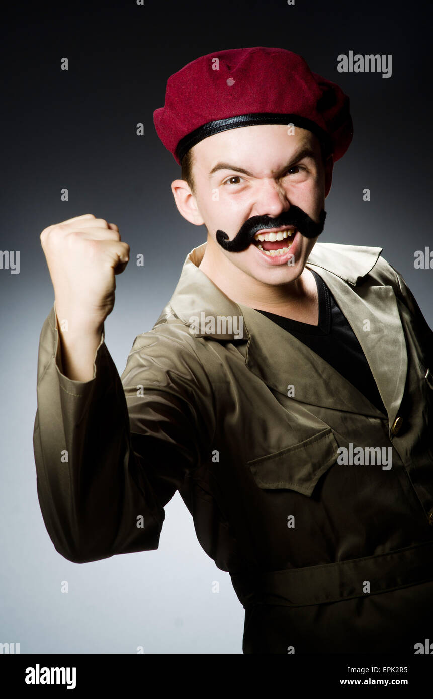 Funny soldier in military concept Stock Photo - Alamy