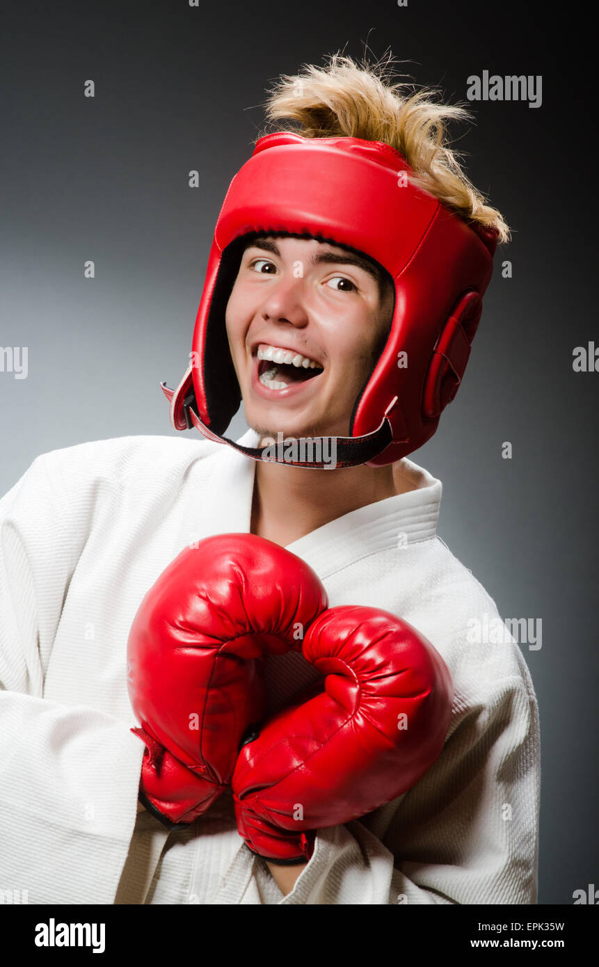Funny boxer in sport concept Stock Photo - Alamy