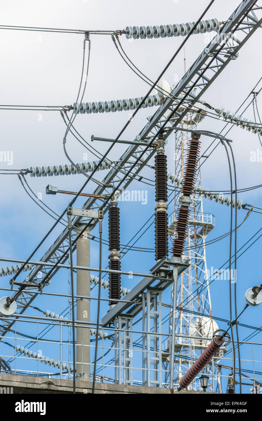 High voltage towers Stock Photo - Alamy