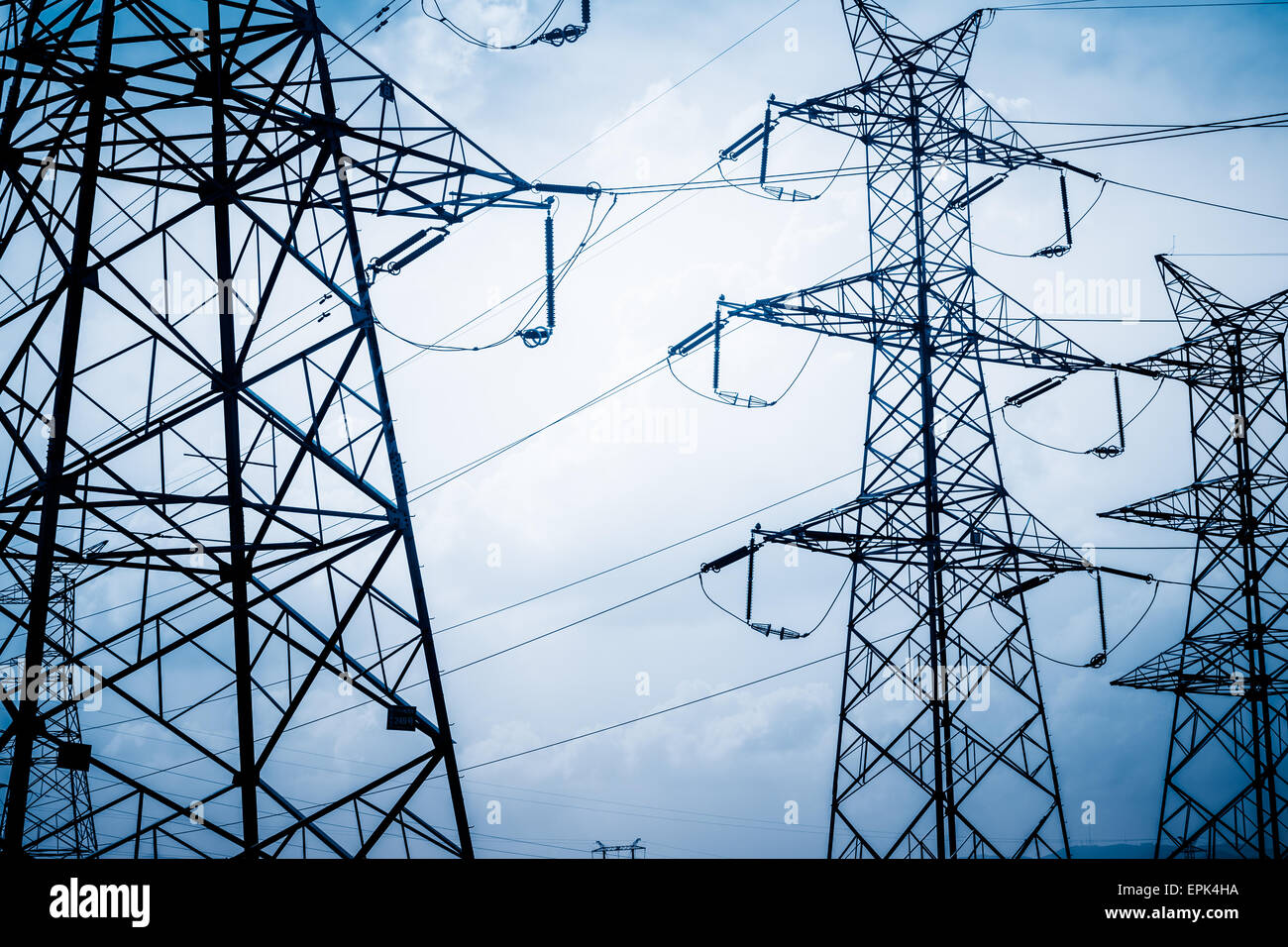 High voltage towers Stock Photo - Alamy
