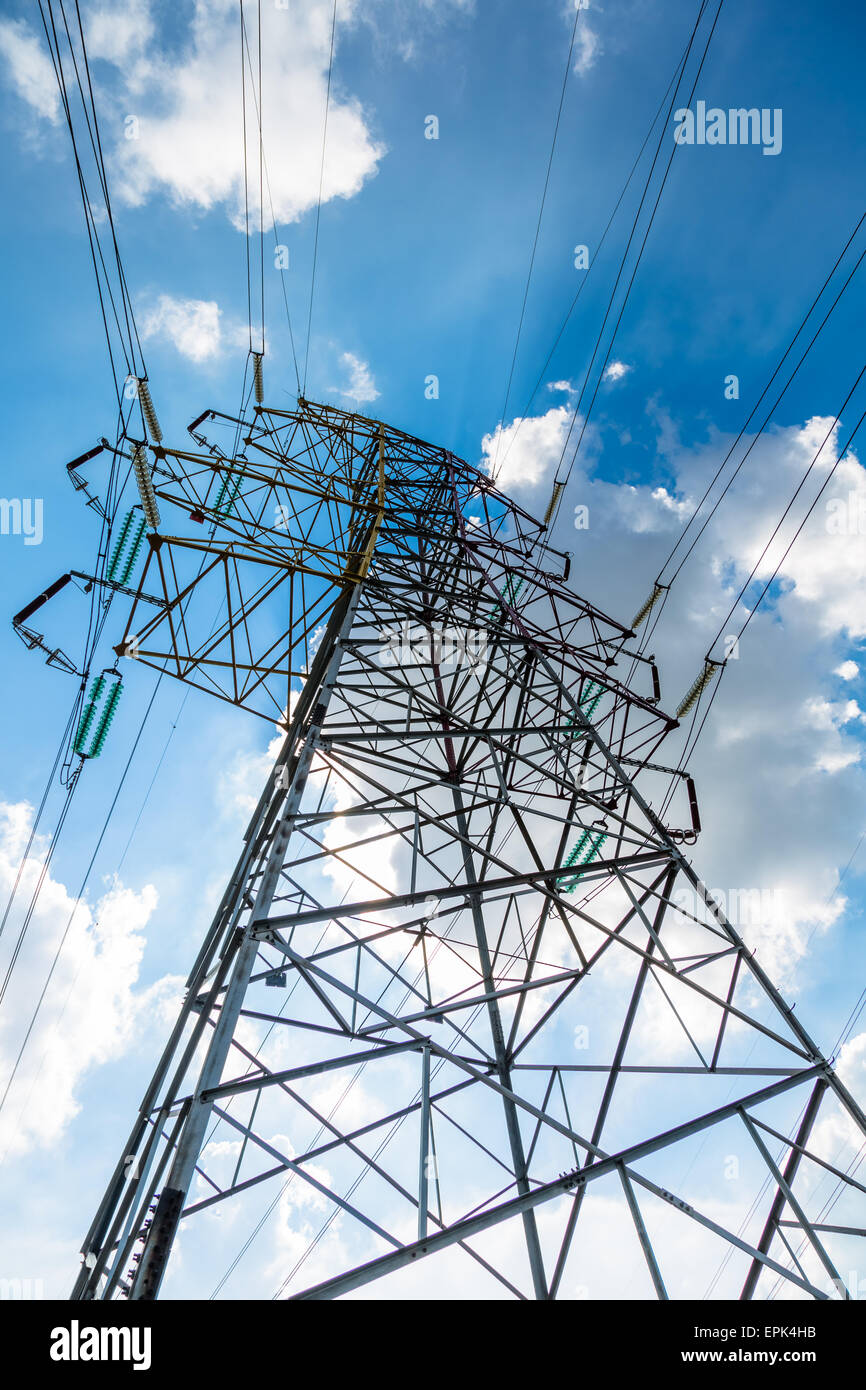 High voltage towers Stock Photo - Alamy