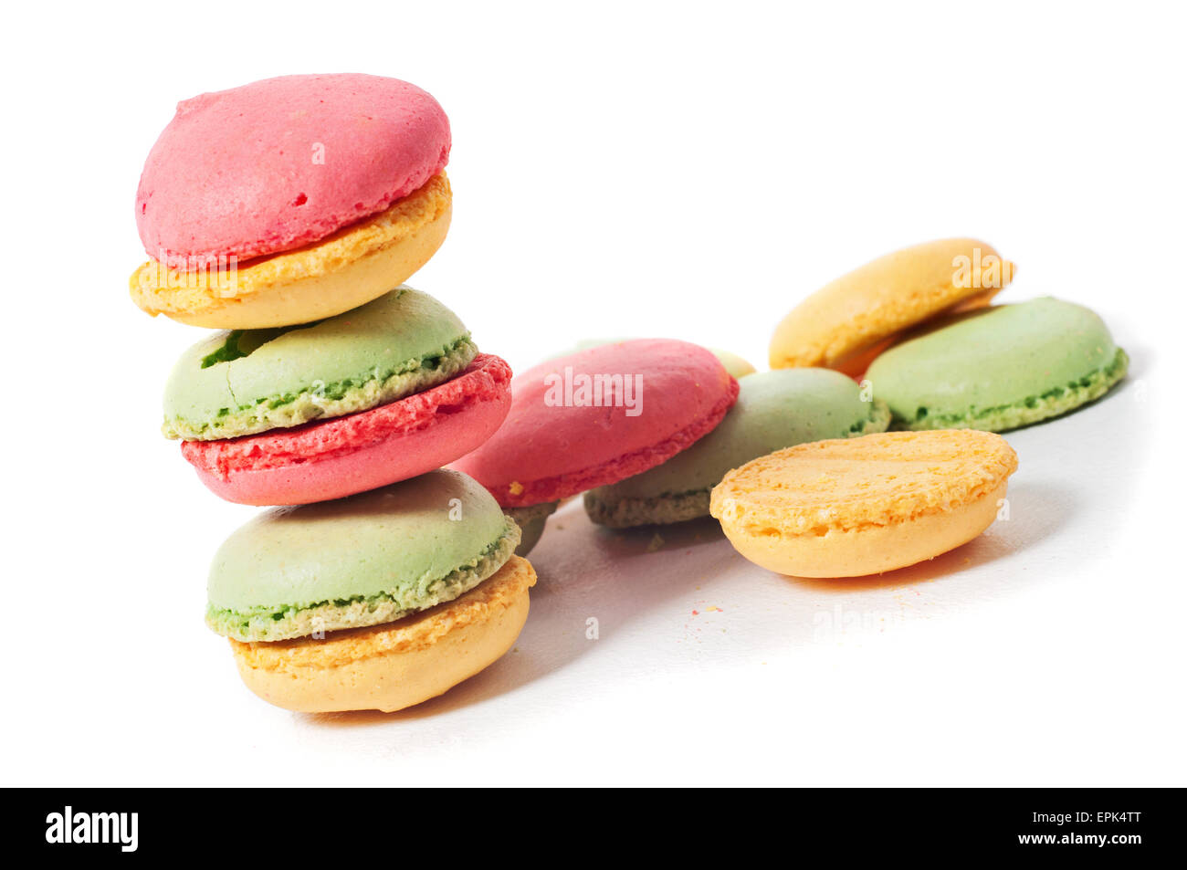 Macaron cookies on white Stock Photo - Alamy