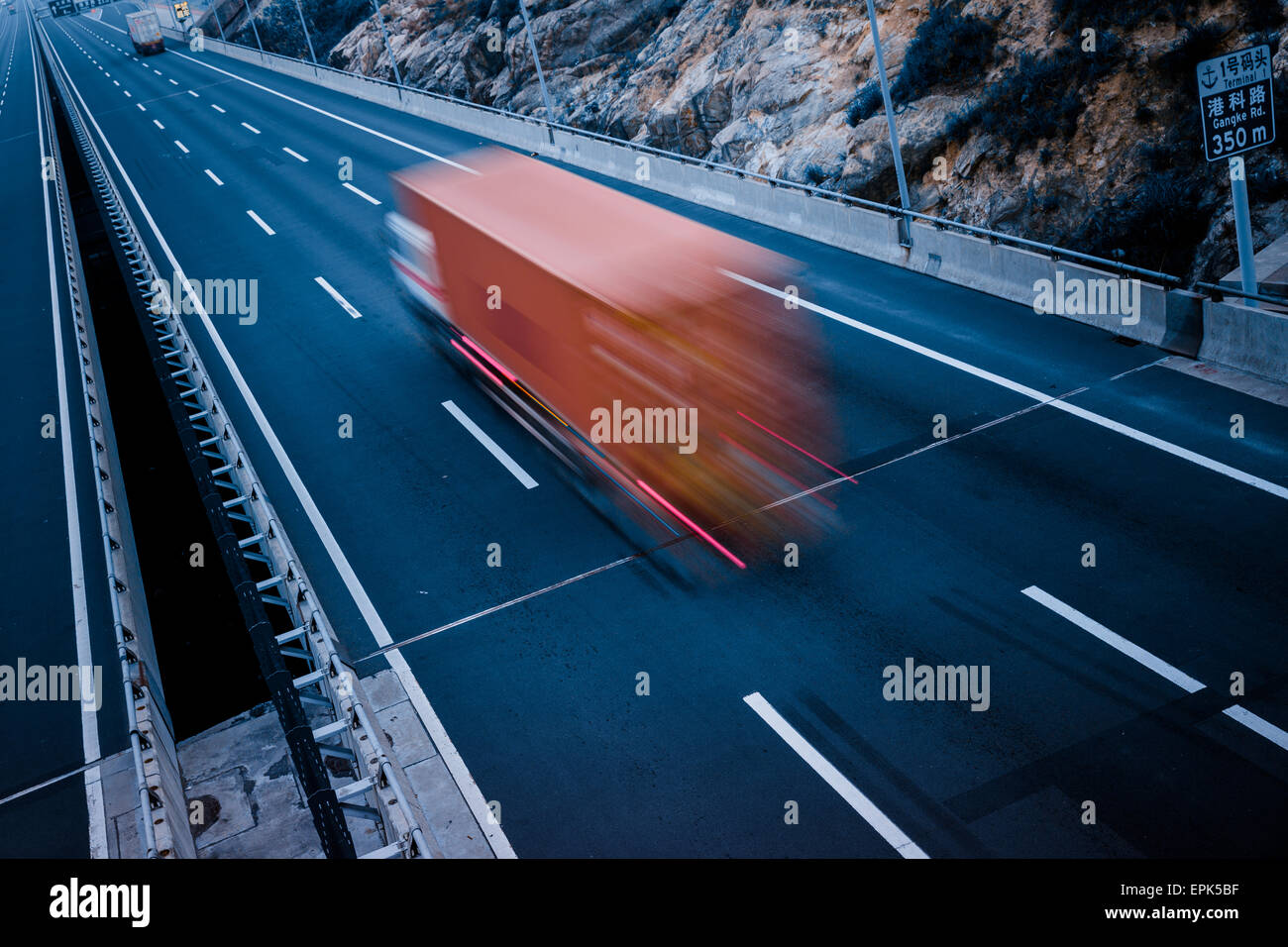 motion trucks on the freeway Stock Photo - Alamy